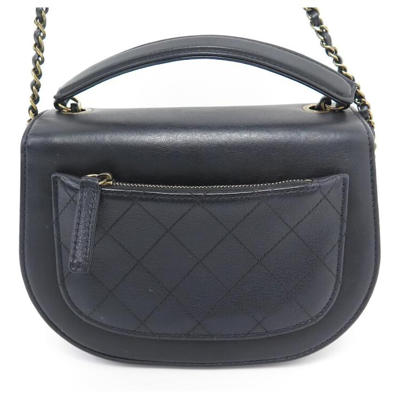 CHANEL COCO CURVE BANDOULIERE HANDBAG IN BLACK LEATHER PURSE HAND BAG ...