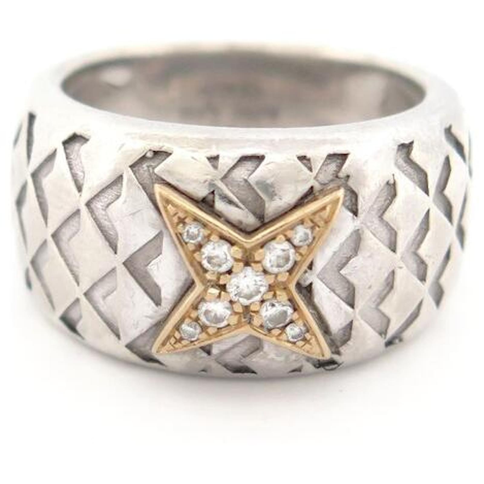 MAUBOUSSIN RING MY NEW STAR IS YOU 52 IN SILVER YELLOW GOLD DIAMONDS ...