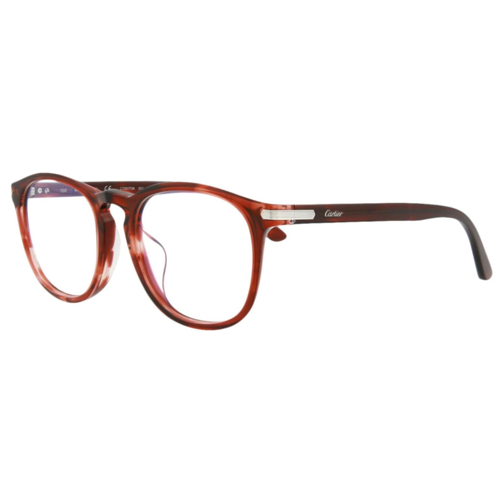 Cartier Round-Frame Acetate Optical Frames Red Cellulose fibre ref ...