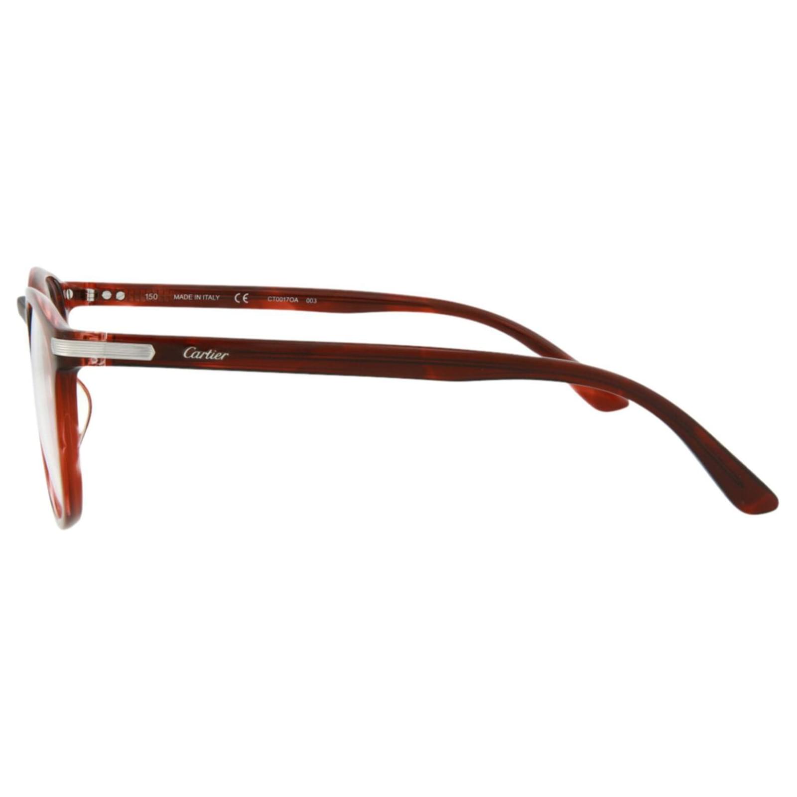Cartier Round-Frame Acetate Optical Frames Red Cellulose fibre ref ...