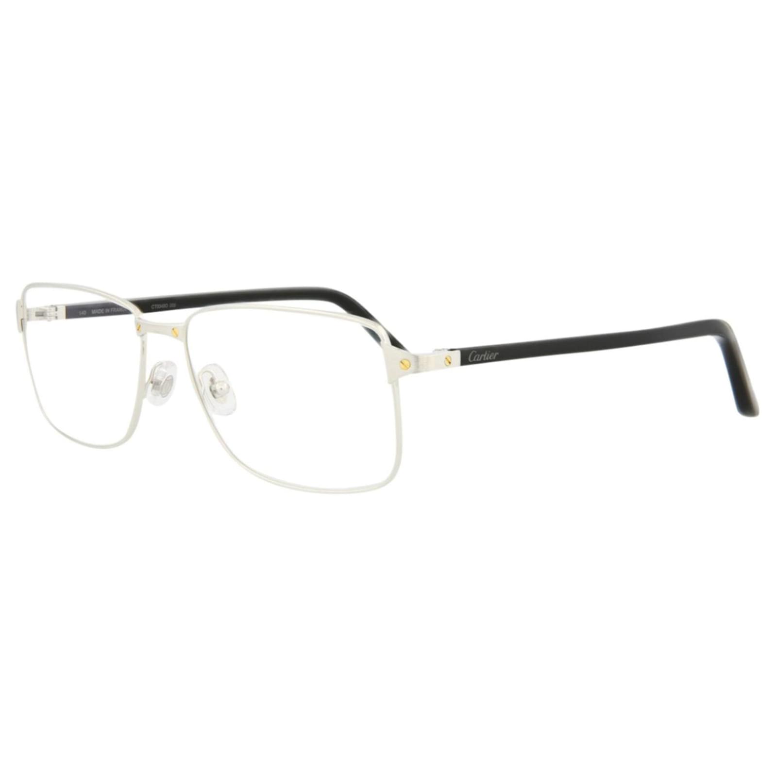 Cartier Square-Frame Metal Optical Frames Silvery Metallic ref.851775 ...