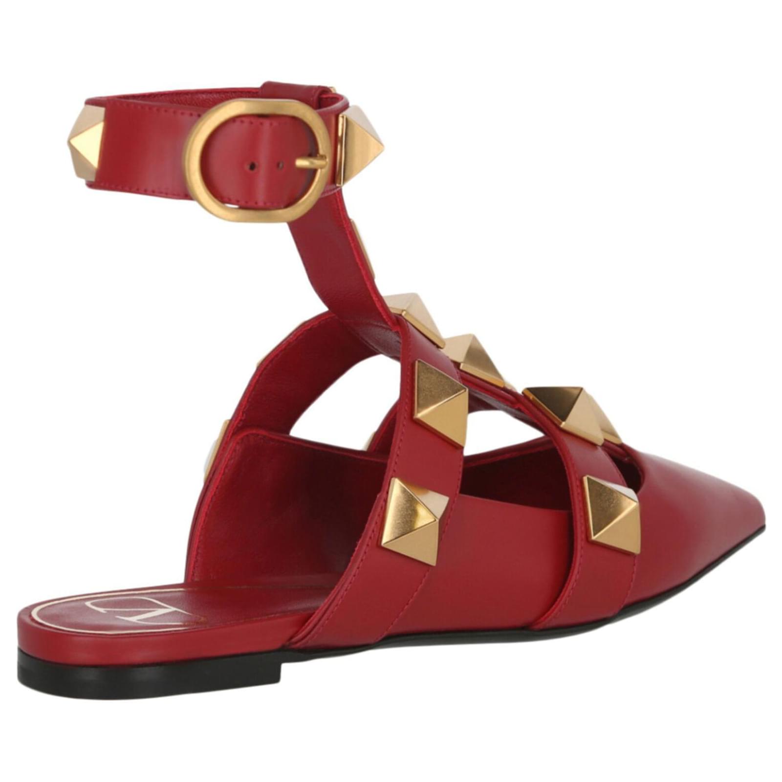 Valentino Garavani Valentino Roman Stud Ballerina Shoe Red ref.851787 ...