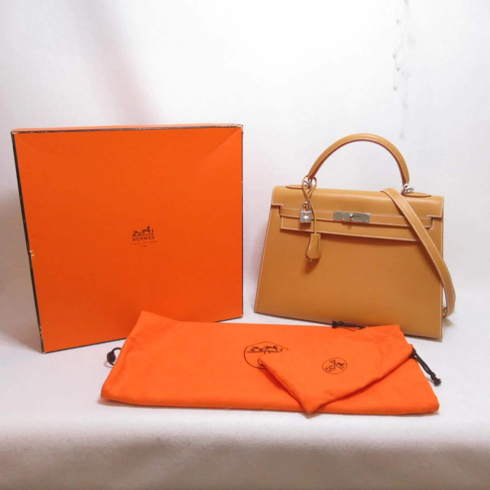 Hermès Box Calf Kelly 32 Brown Leather Pony-style calfskin ref.852085 ...