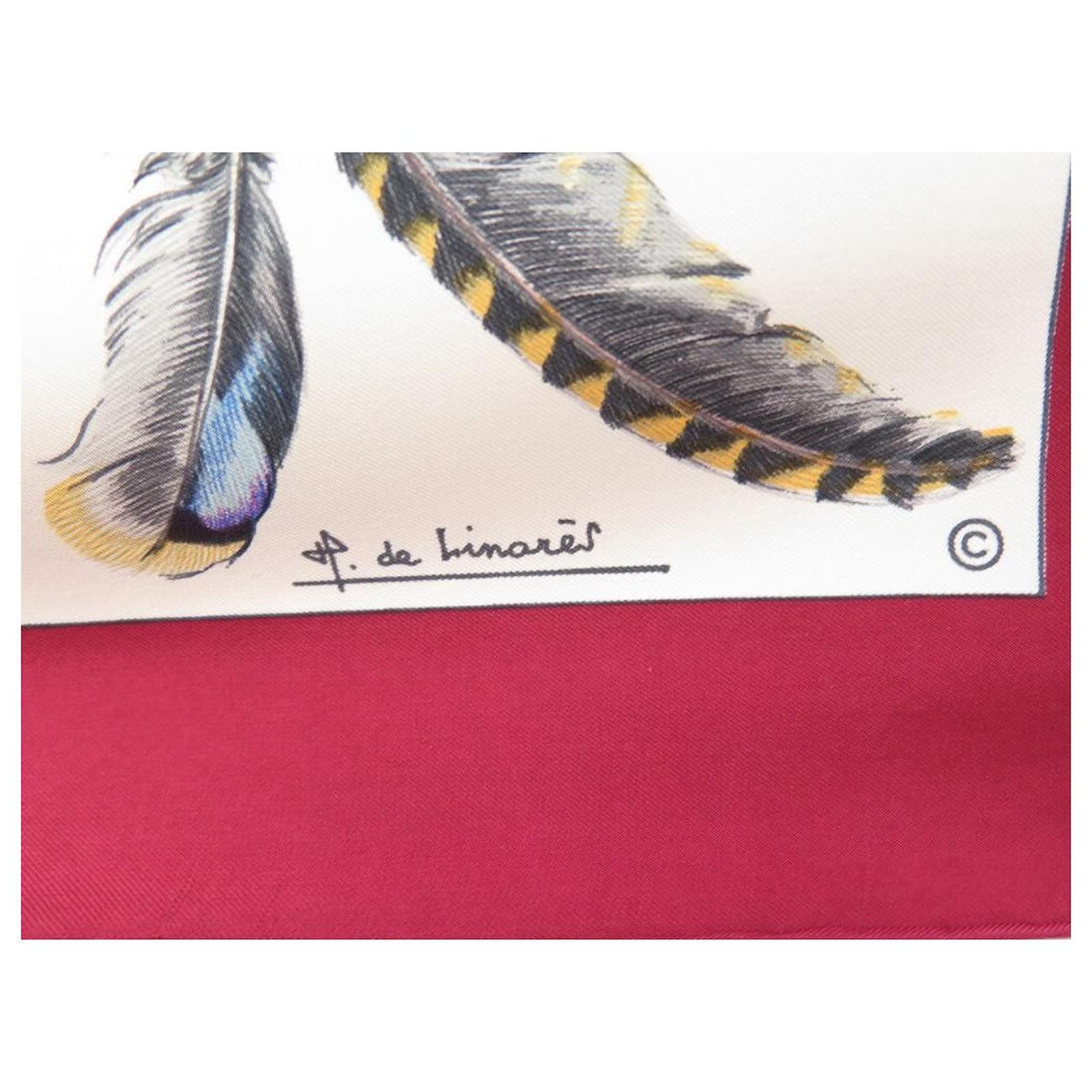 Hermès HERMES FEATHERS SCARF 1Era Edition 1953 HENRI DE LINARES CARRE ...