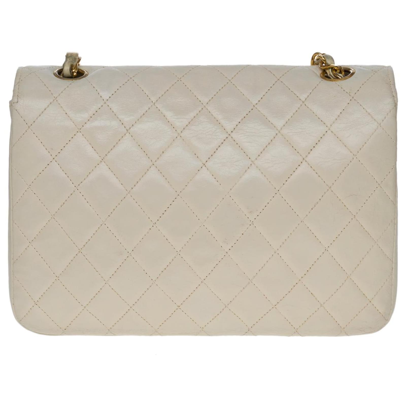 Timeless CHANEL CLASSIC FLAP BAG CROSSBODY BAG IN ECRU QUILTED LAMB ...