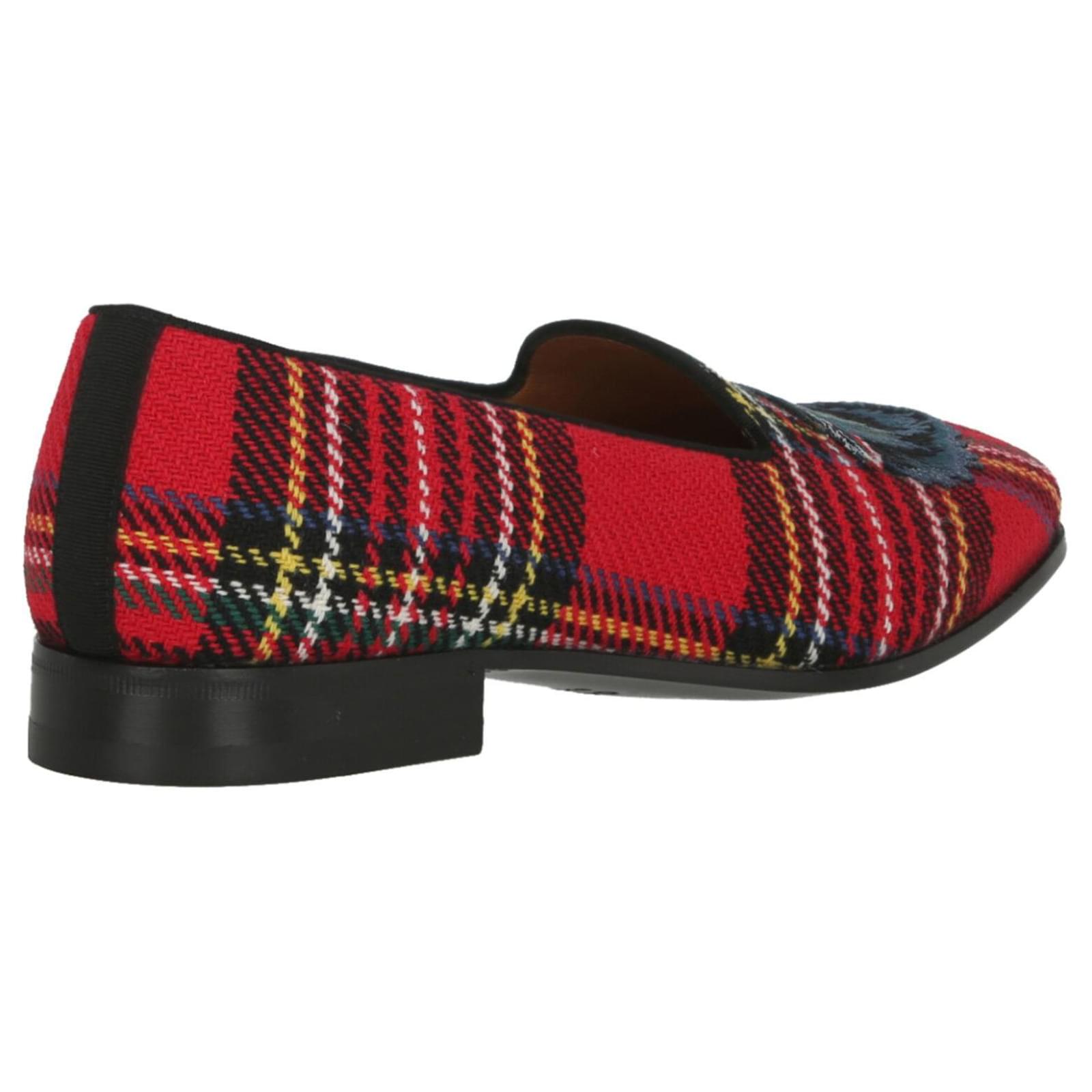 Gucci Tartan Wolf Loafer Red ref.856513 - Joli Closet