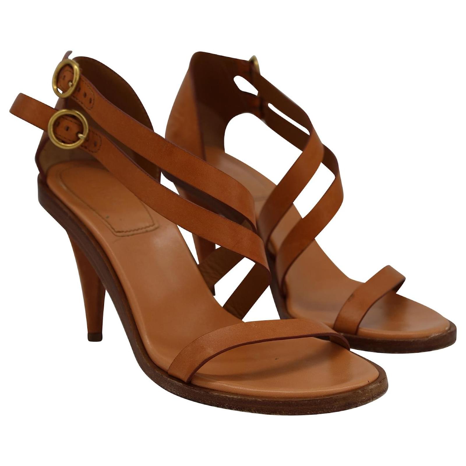 Chloé Strappy Niko Sandals in Brown Leather ref.860306 - Joli Closet
