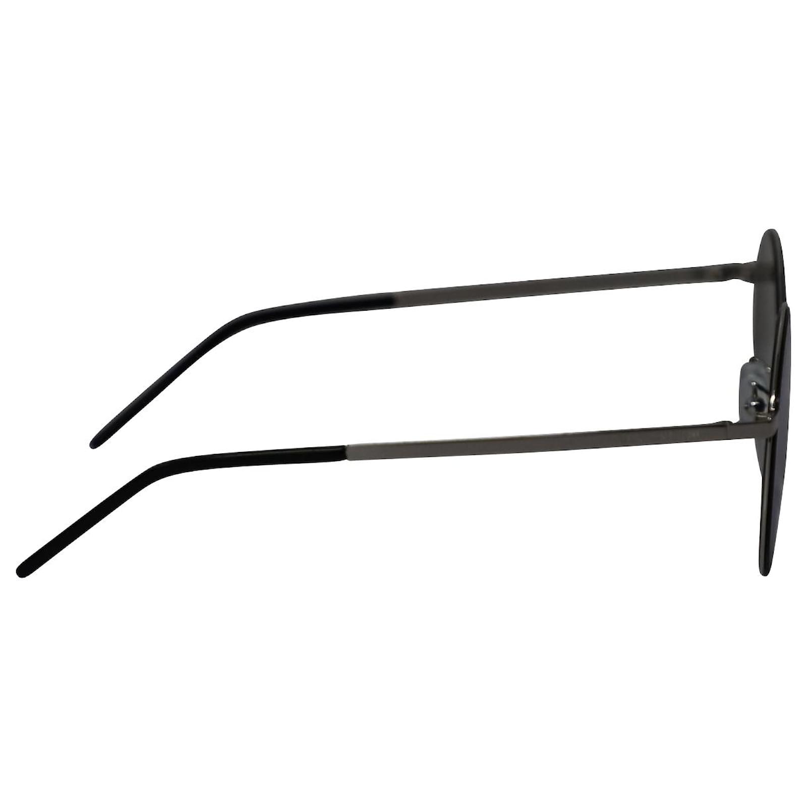SAINT LAURENT SL 250 Round Sunglasses in Silver Metal Silvery Metallic ...