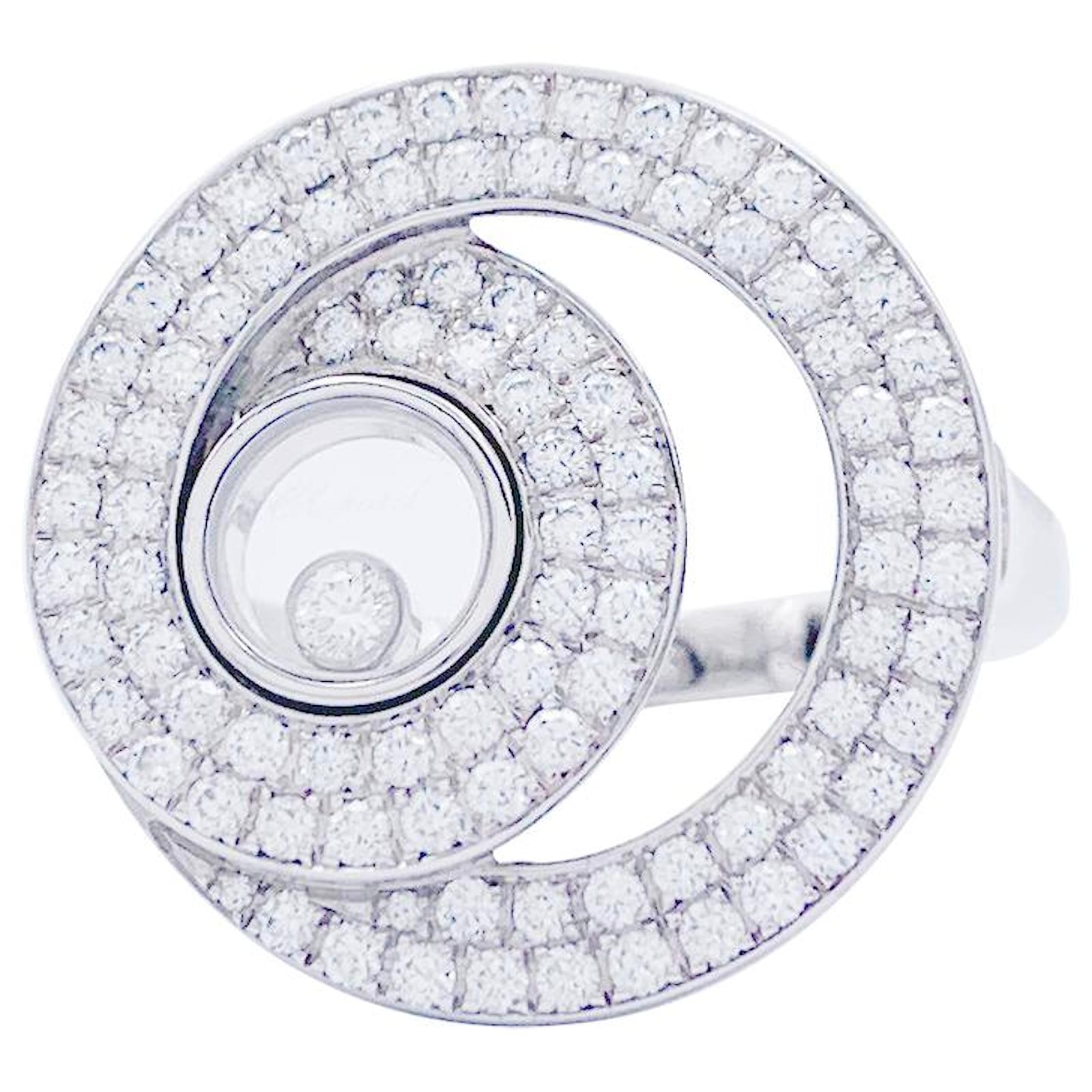 Chopard ring ,"Happy Diamonds", white gold and diamonds. ref.861092 ...