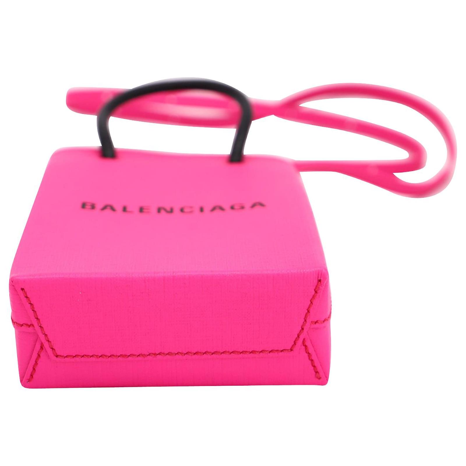 Balenciaga Mini Shopping Bag in Pink Calfskin Leather Pony-style ...