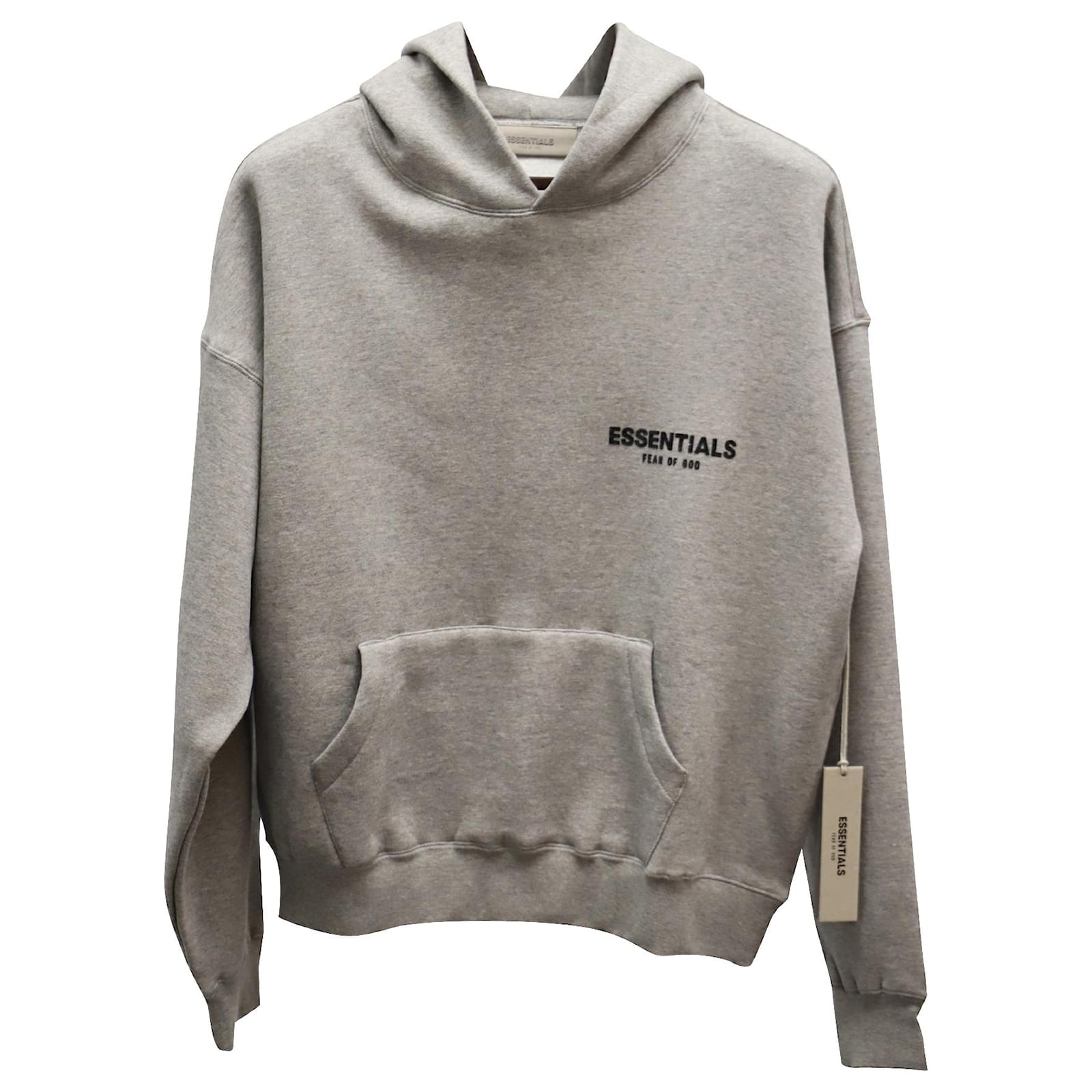 Fear of God Essentials Sweat à capuche avec logo appliqué en coton gris ...