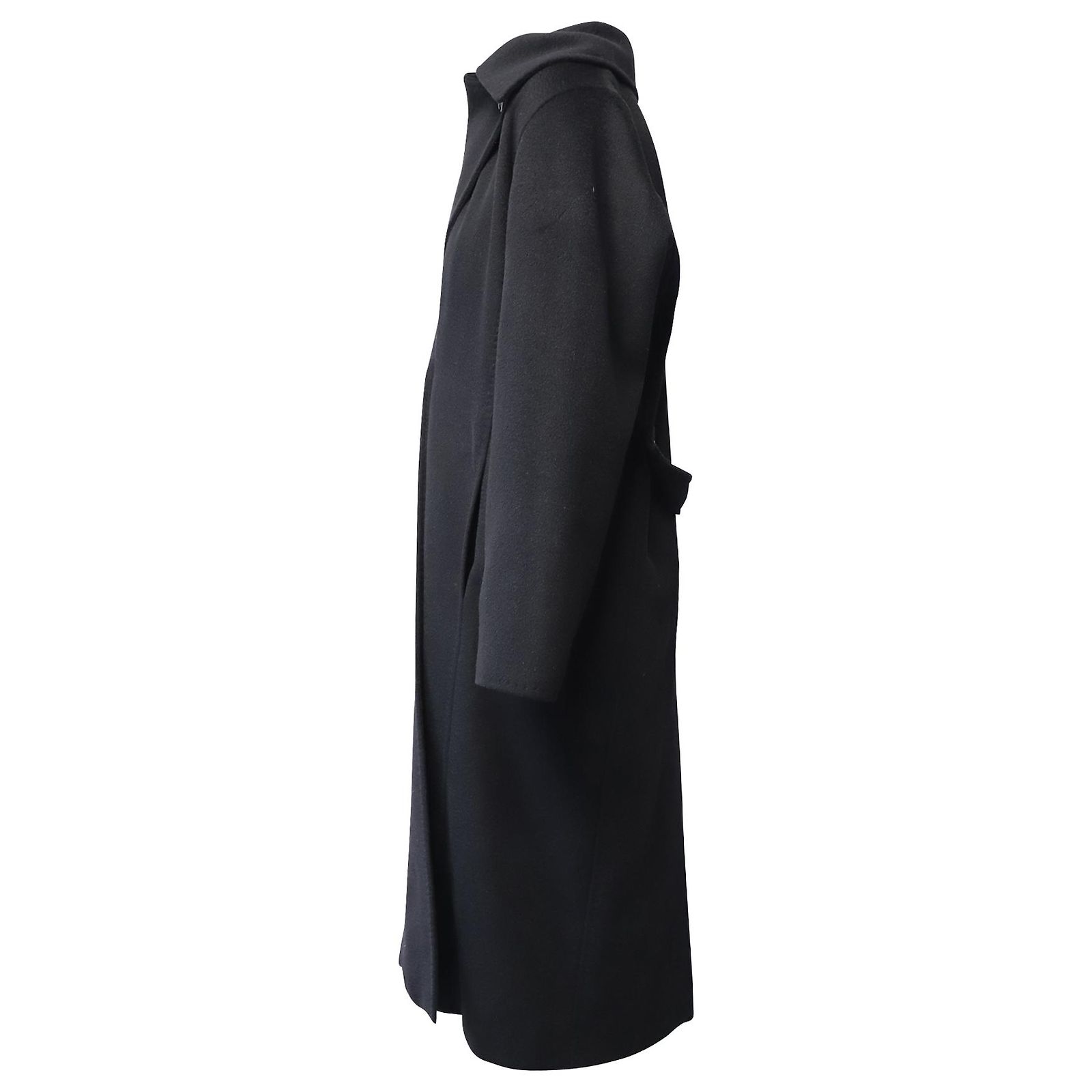 Max Mara Long Coat in Black Camel Hair Wool ref.863502 - Joli Closet