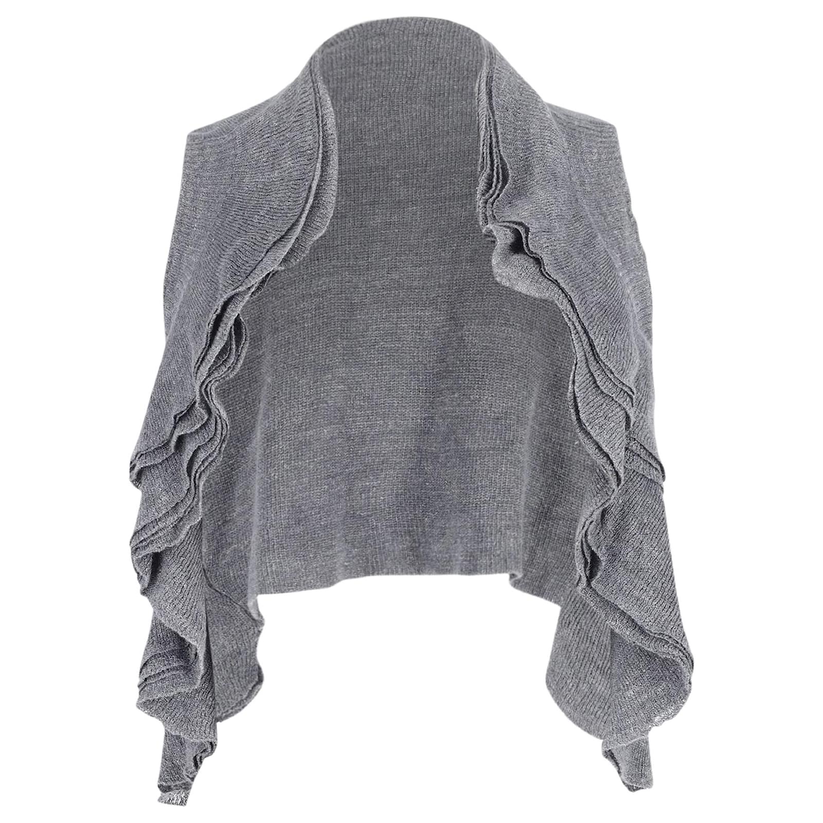 Theory Knit Waistcoat with Waterfall Effect in Grey Wool ref.870158 ...
