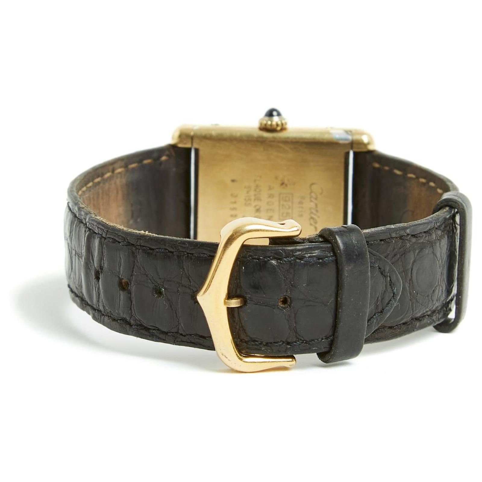 Cartier TANK MUST GM BLACK GOLD Golden Vermeil ref.872884 - Joli Closet