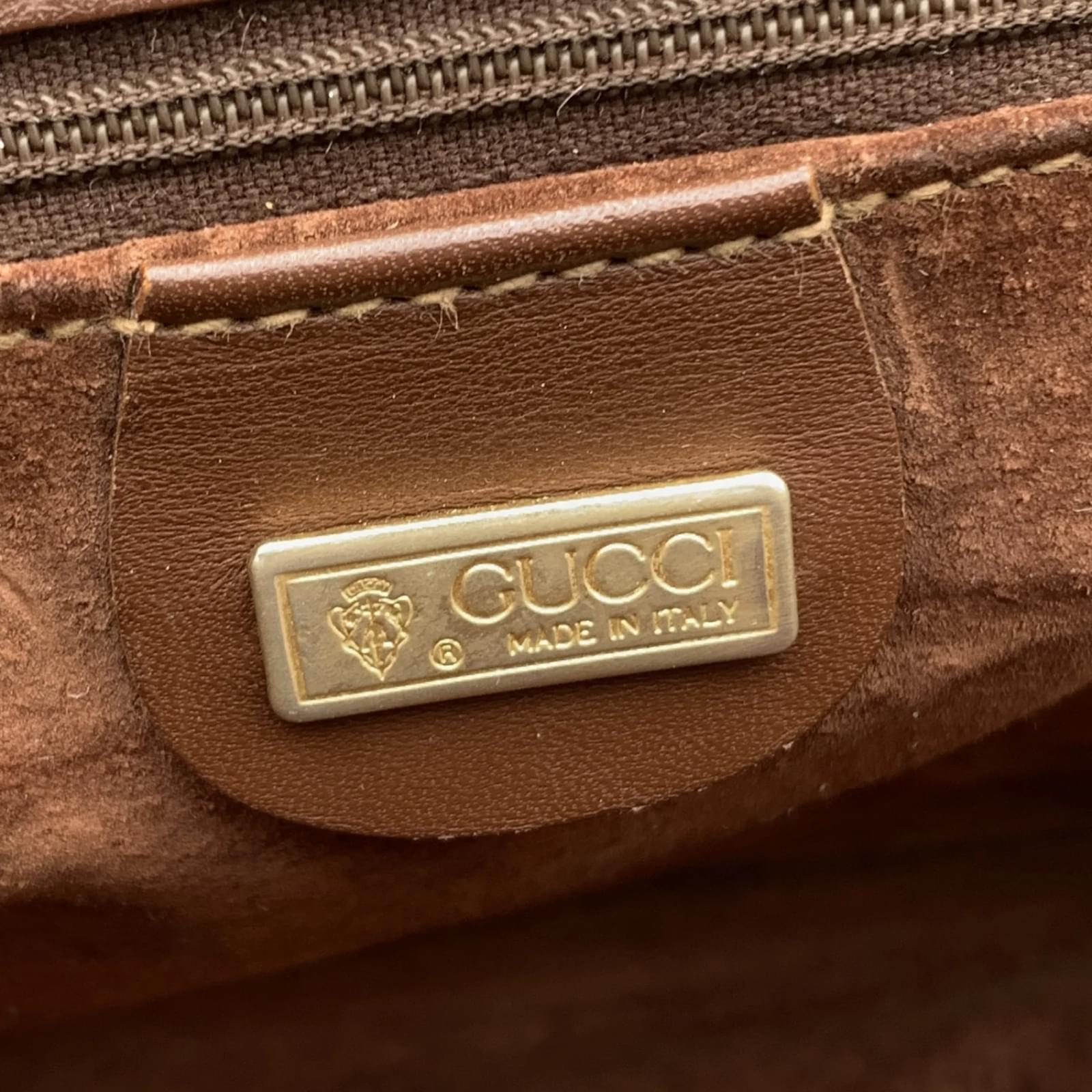 Gucci Vintage Brown Leather Stirrup Crossbody Messenger Bag ref.876694 ...