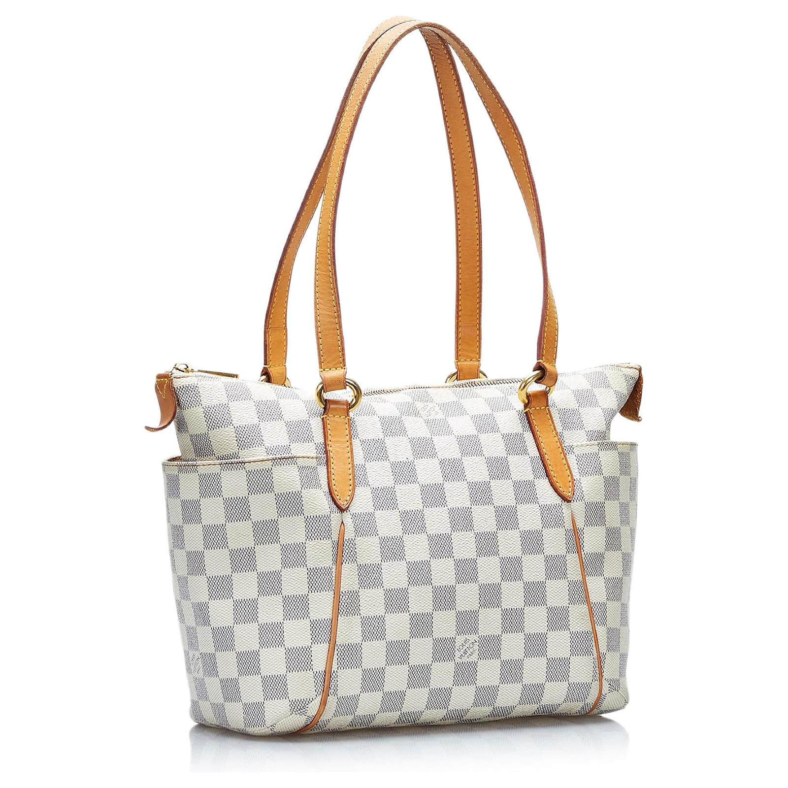Louis Vuitton White Damier Azur Totally PM Cuir Toile Blanc ref.880557 ...