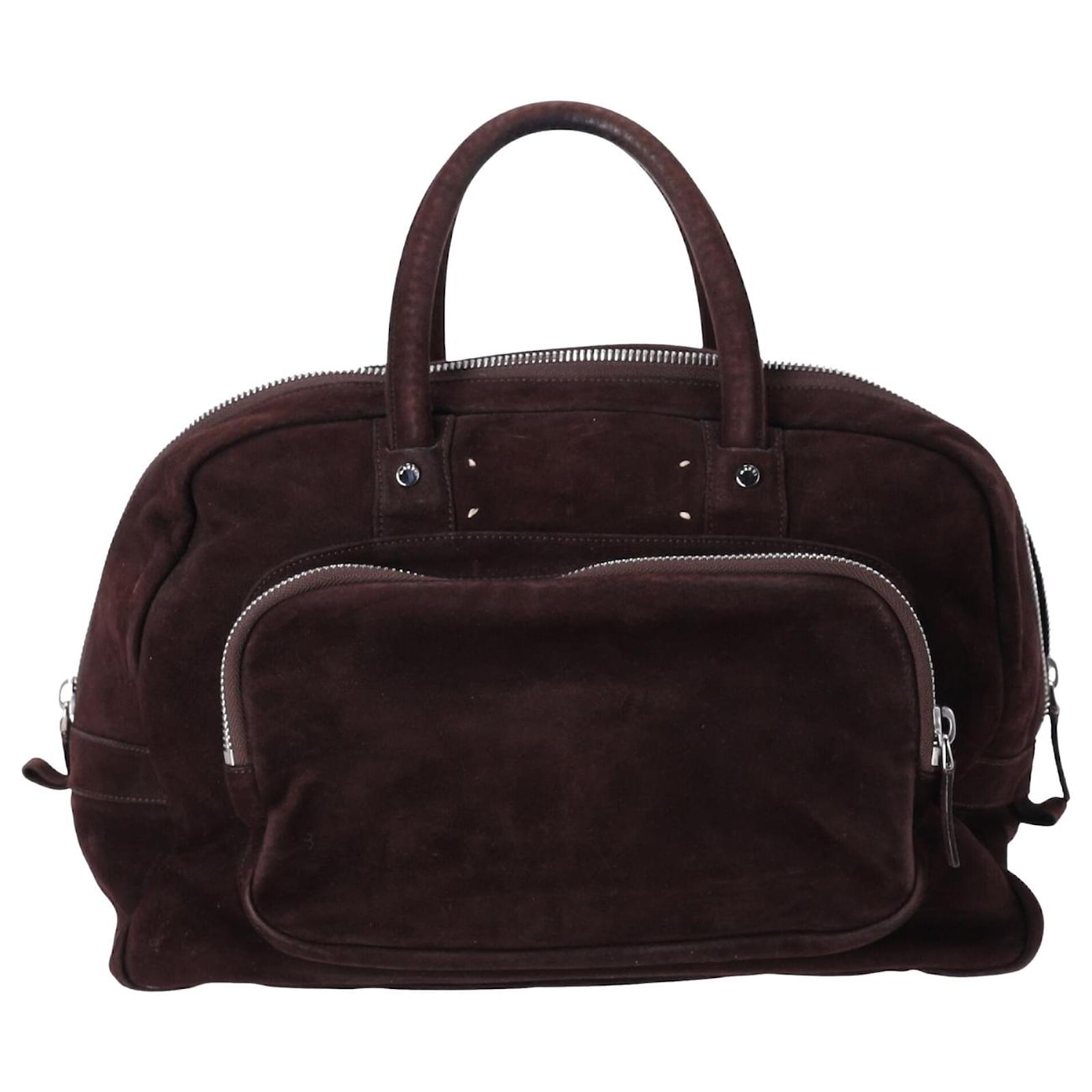 Marni Top Handle Bag in Maroon Suede Brown ref.882419 - Joli Closet