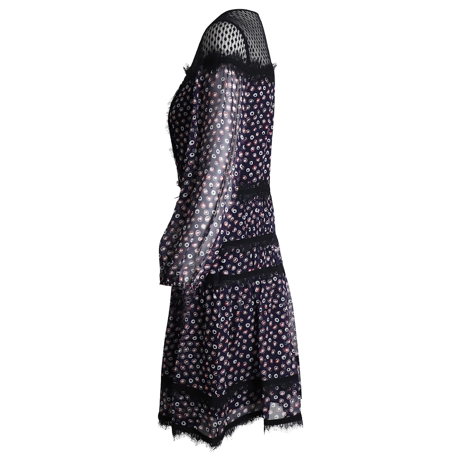 Diane Von Furstenberg Robe à empiècements en tulle imprimé Jamie en ...