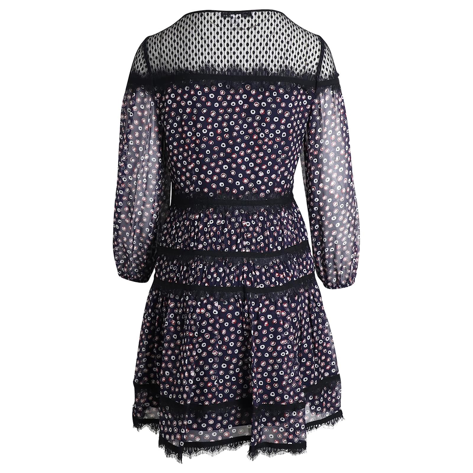 Diane Von Furstenberg Robe à empiècements en tulle imprimé Jamie en ...