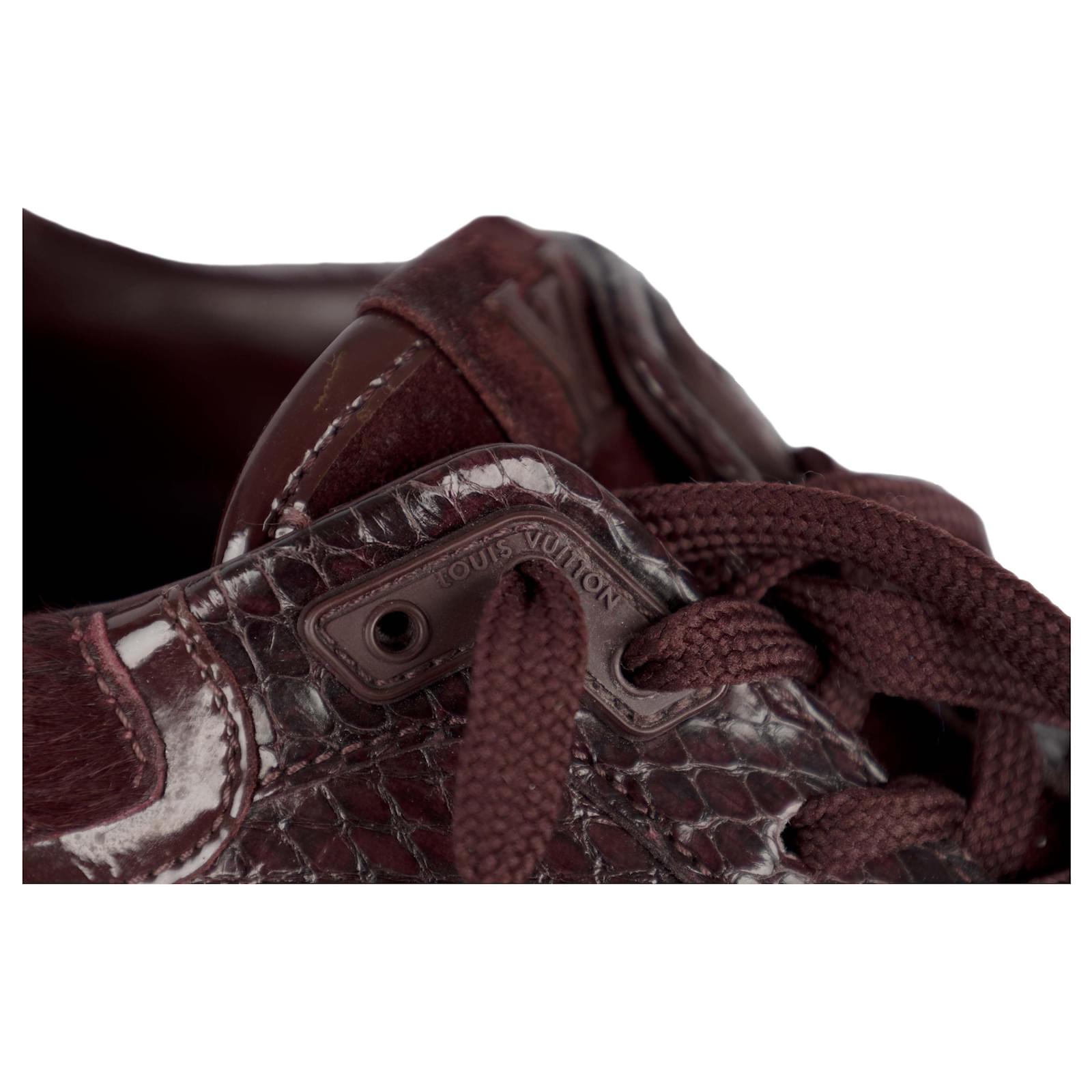 Baskets Run Away Louis Vuitton en peau de serpent et poil de poil Laine ...