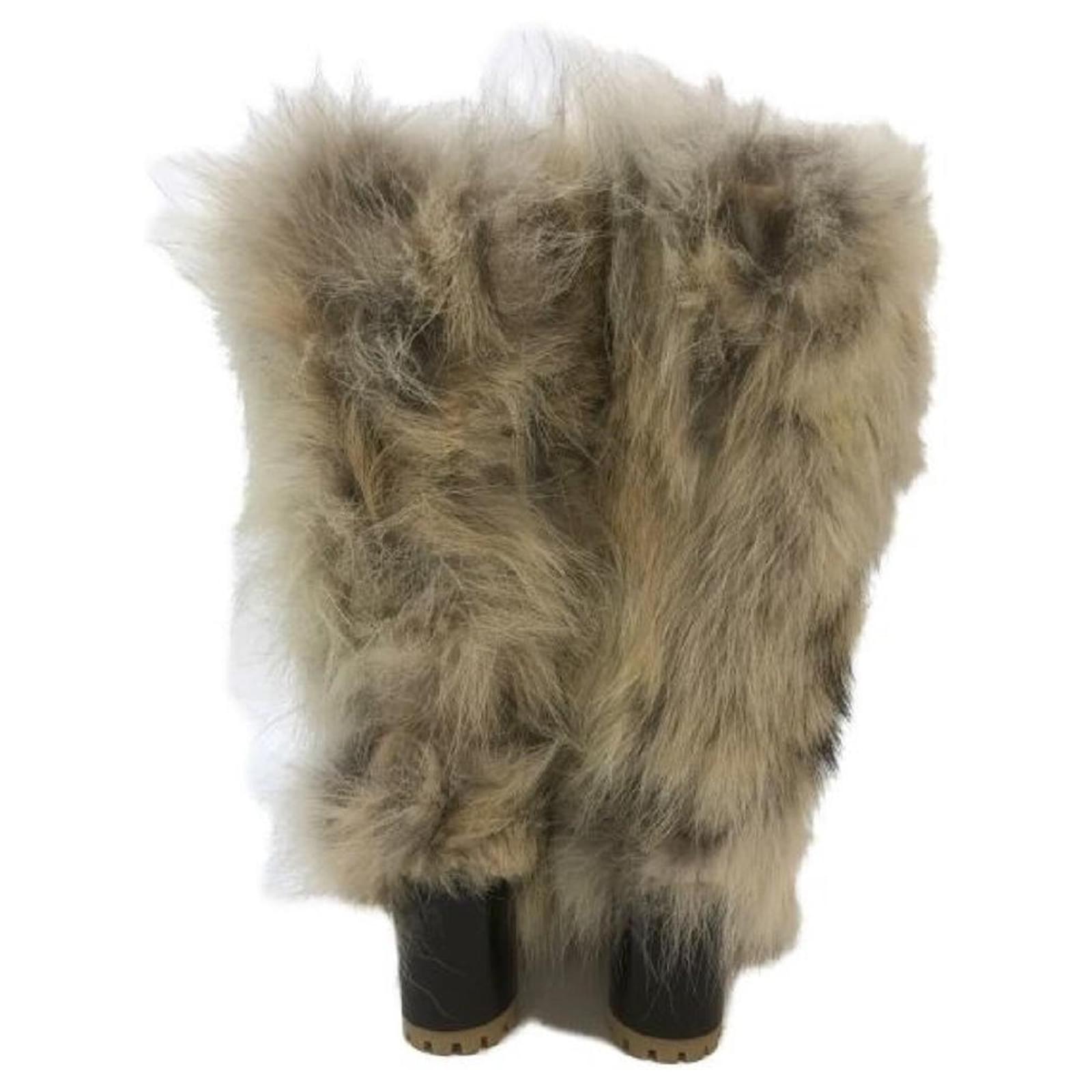 Chloé ****Chloe Coyote Fur Boots Beige ref.894369 - Joli Closet