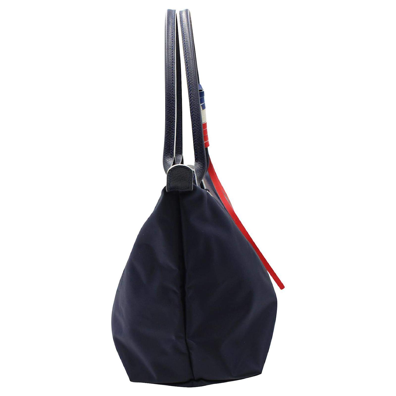 Longchamp Navy Le Pliage Tres Paris Tote Blue Navy blue Nylon ref ...