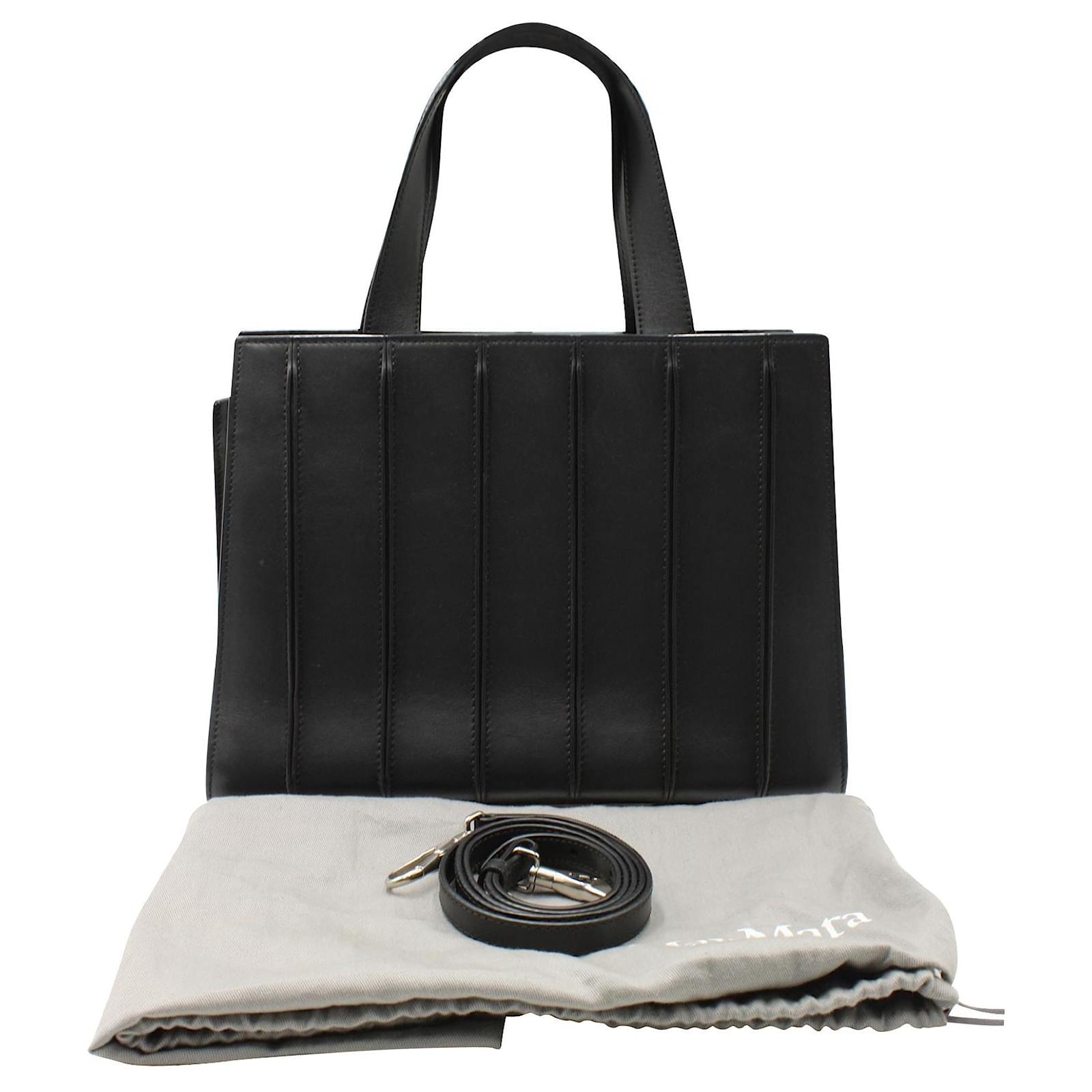 Max Mara Black Medium Whitney Bag by Renzo Piano Leather ref.904300 ...
