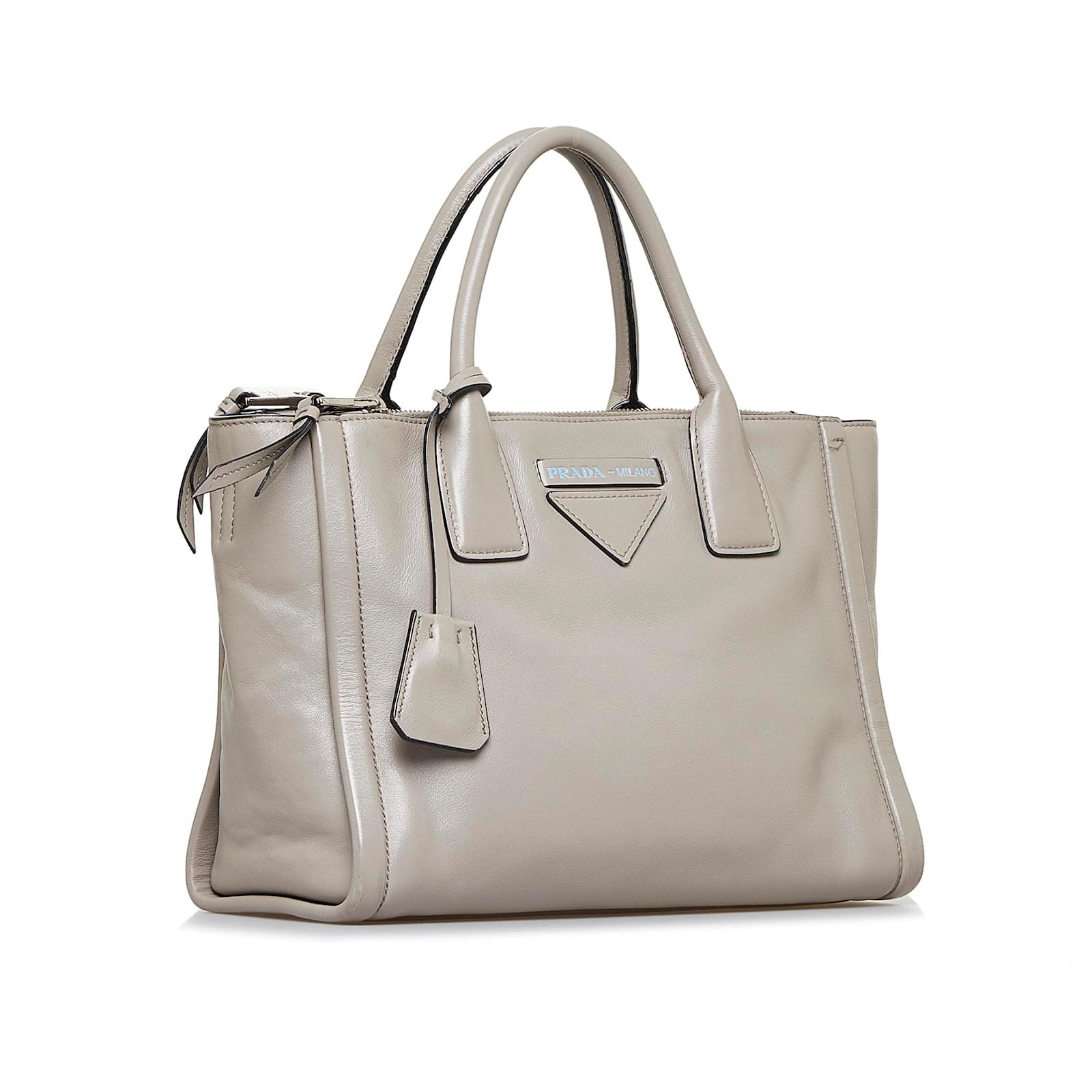 Prada Gray Vitello Daino Concept Satchel Grey Leather Pony-style ...