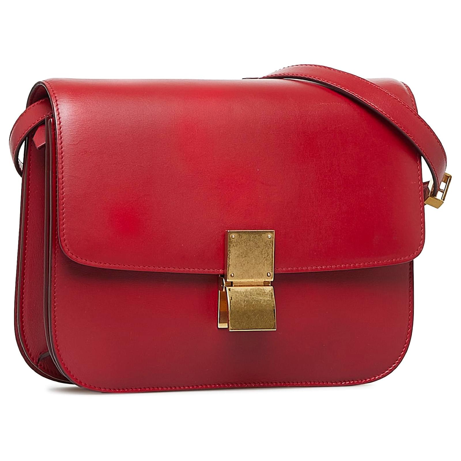 Céline Celine Red Classic Box Leather Pony-style calfskin ref.JC916542 ...