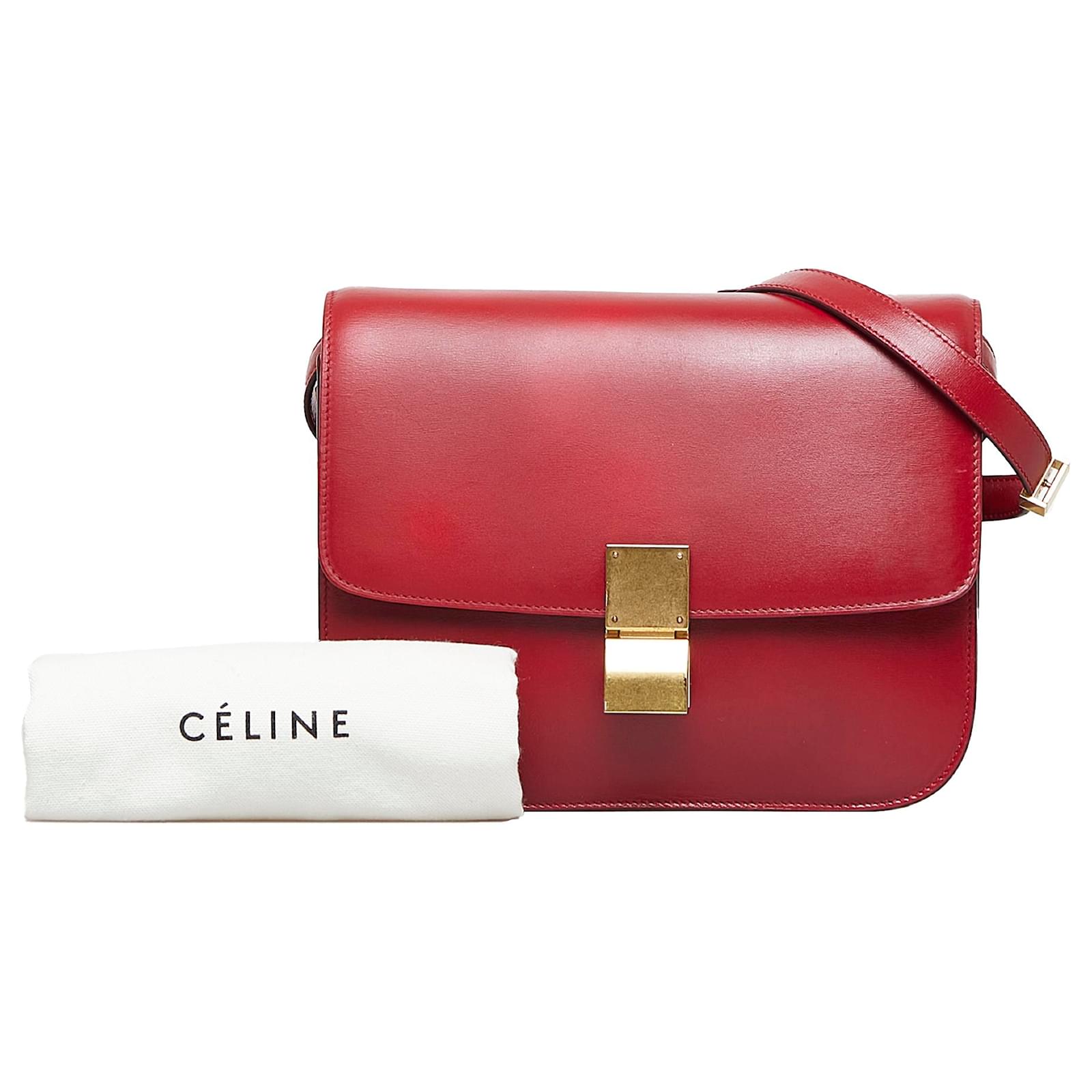 Céline Celine Red Classic Box Leather Pony-style calfskin ref.JC916542 ...