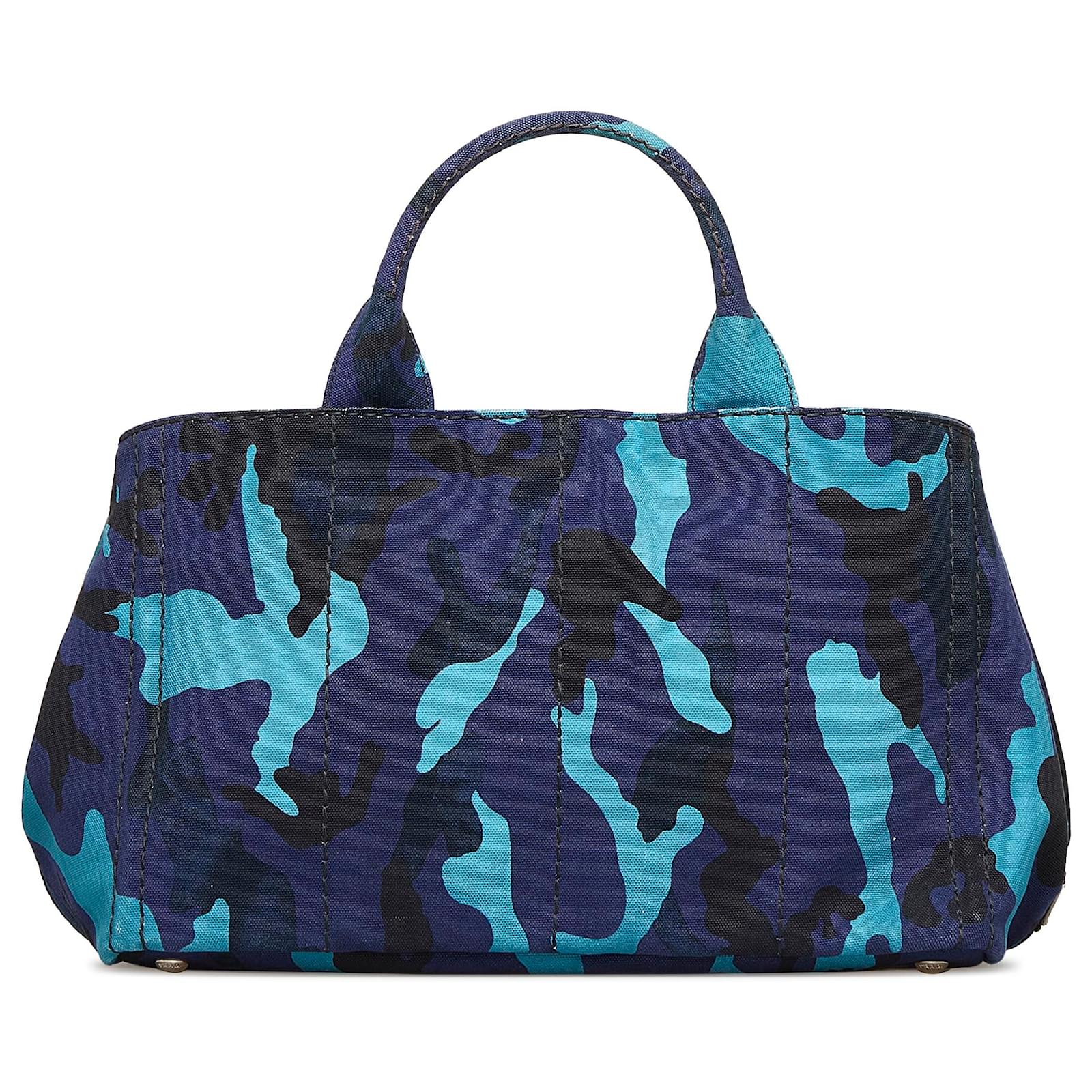 Tote Prada Blue Canapa Camouflage Satchel Cloth Cloth ref.916583 - Joli ...