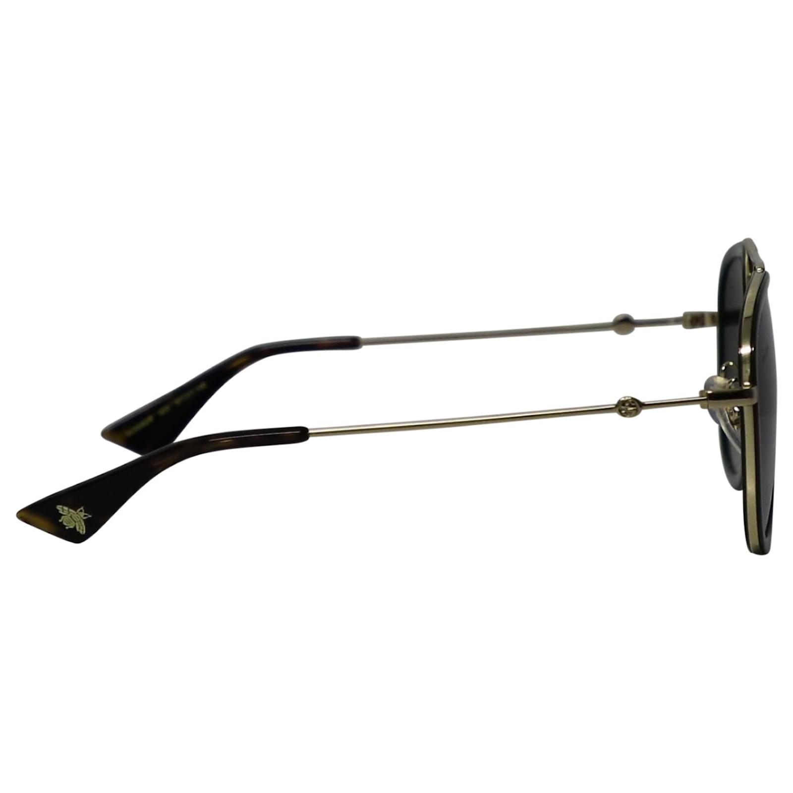 Gucci GG0062S Aviator Sunglasses in Green and Red Acetate in Gold Metal ...