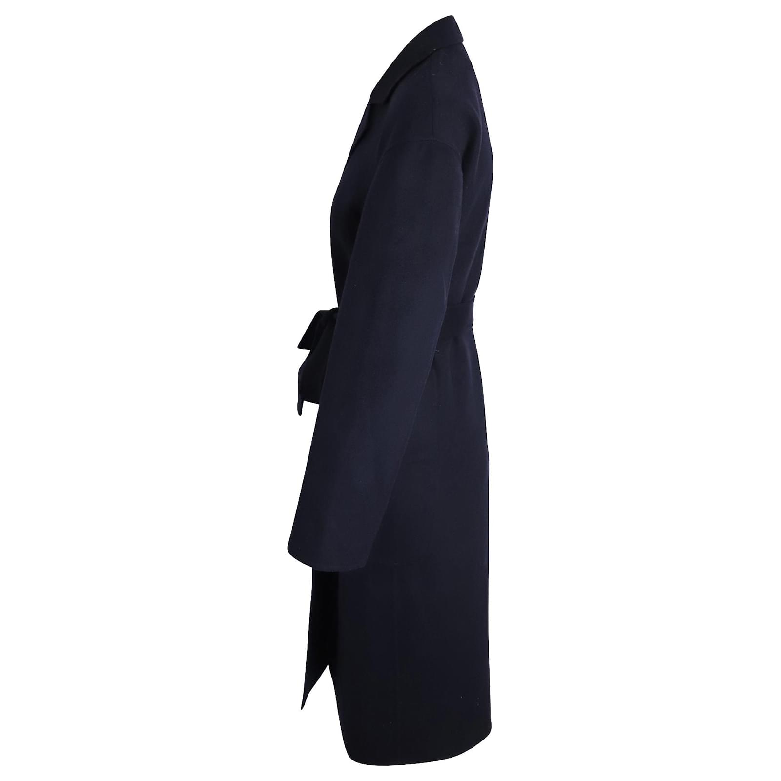 Rochas Wrap Coat in Navy Blue Wool ref.925791 - Joli Closet