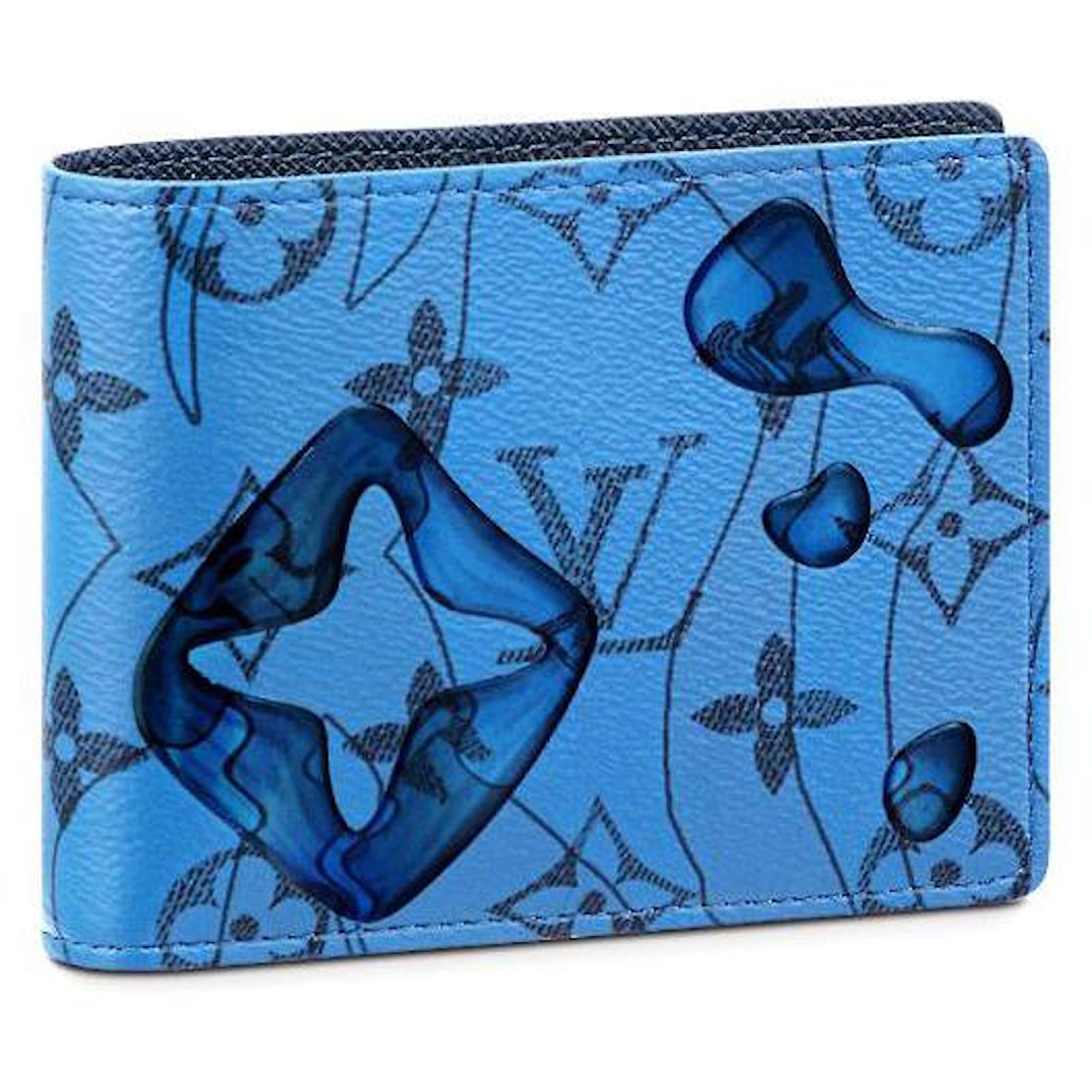 Louis Vuitton LV Aquagarden Slender wallet new Blue Cloth ref.927796 ...