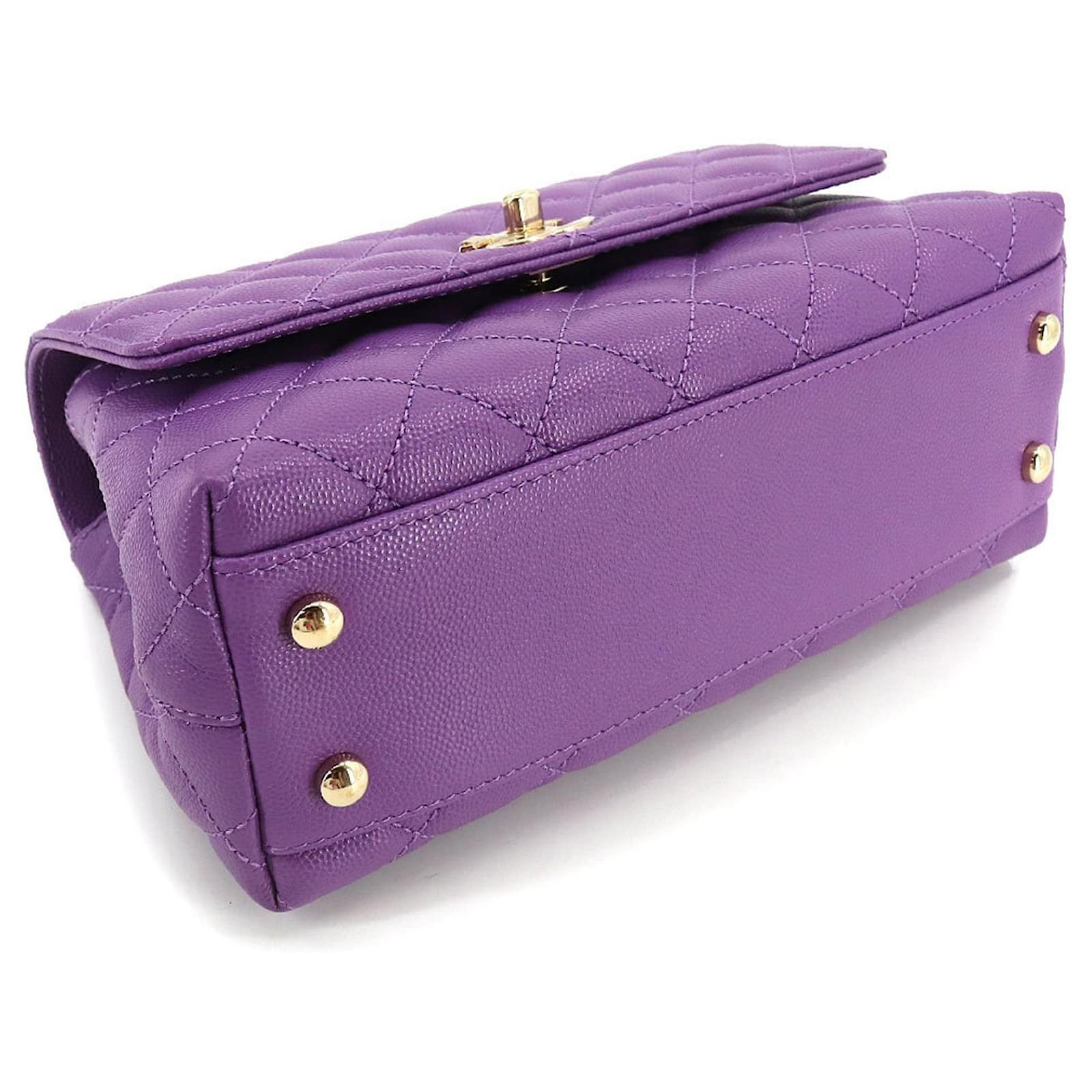 Chanel Coco Handle Purple Leather ref.928880 - Joli Closet