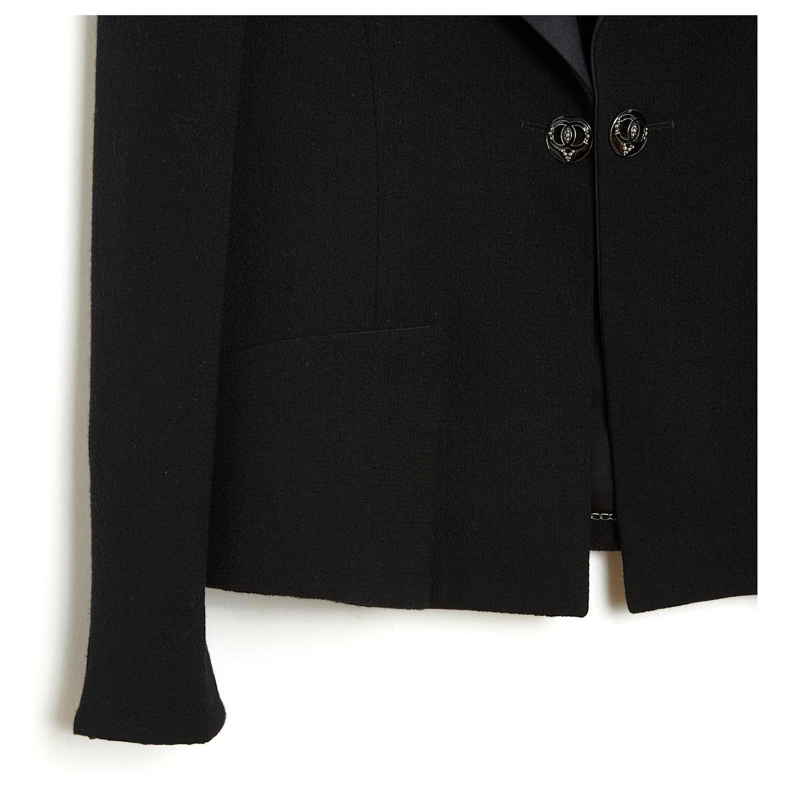 Chanel 09C TUXEDO JACKET FR38 Black Wool ref.929439 - Joli Closet