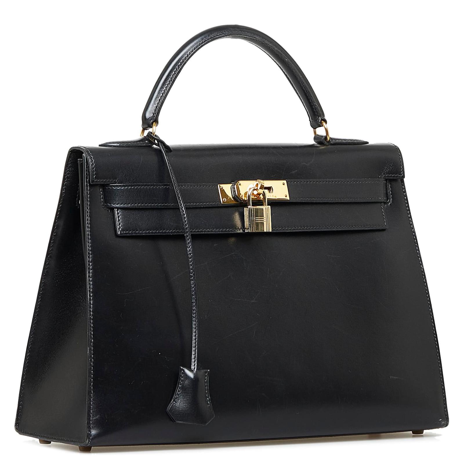 Hermès Hermes Black Box Calf Kelly 32 Leather Pony-style calfskin ref ...
