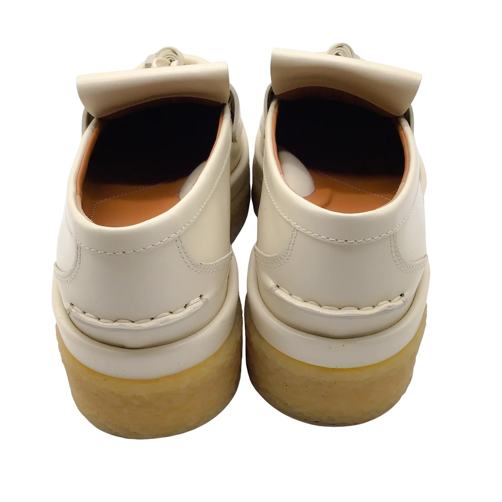 Chloé Chloe Jamie Plateau-Loafer aus cremefarbenem Leder mit ...