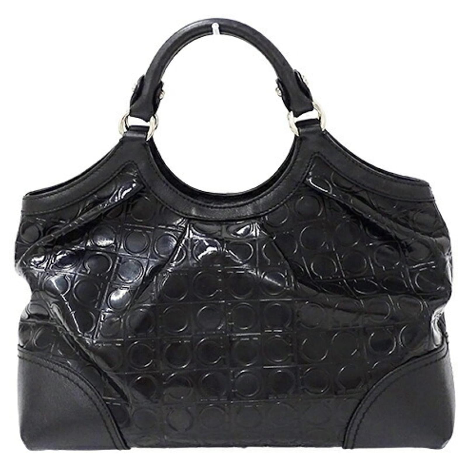 Salvatore Ferragamo Gancini Line Black Leather ref.940690 - Joli Closet