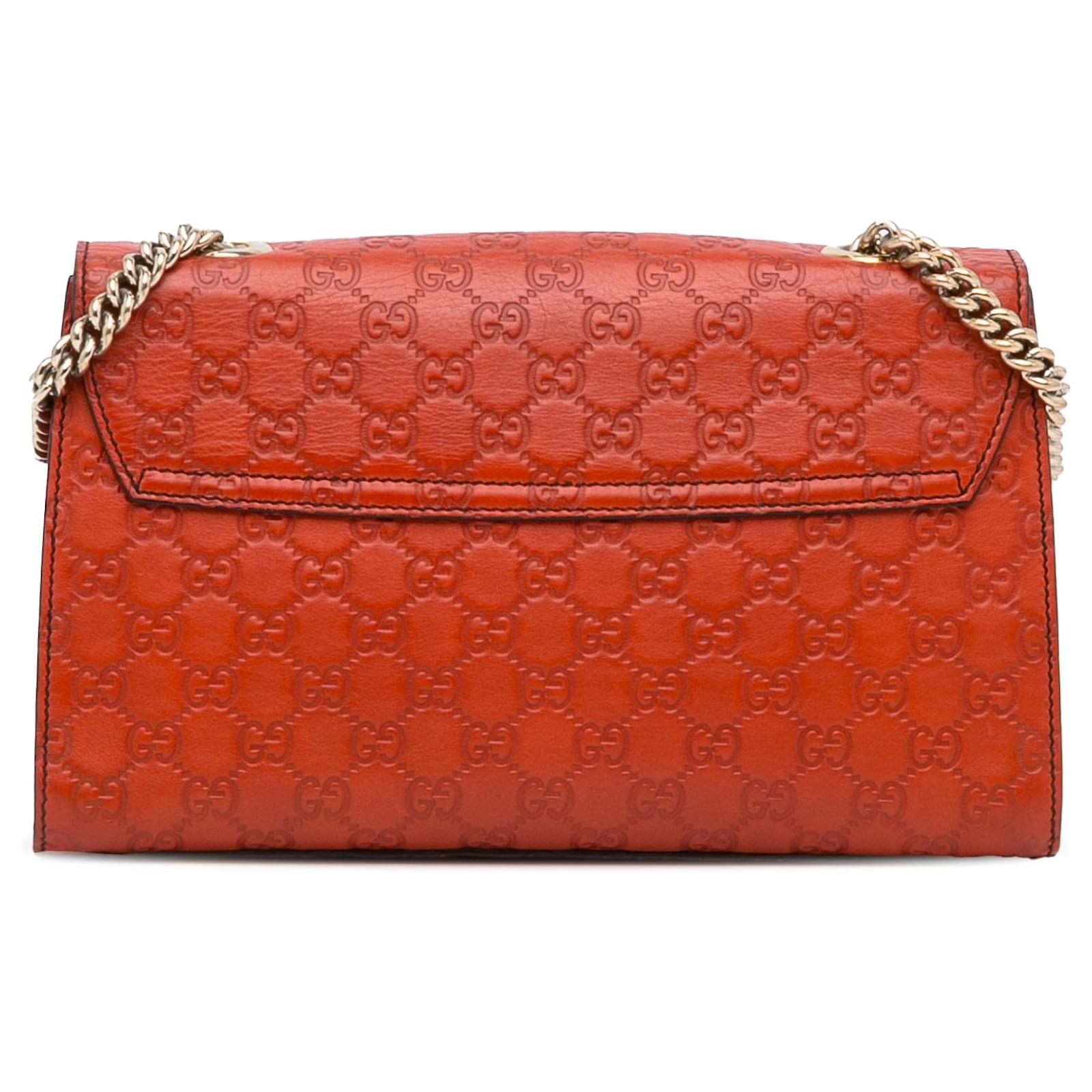 Gucci Orange Medium Guccissima Emily Leather Pony-style calfskin ref ...