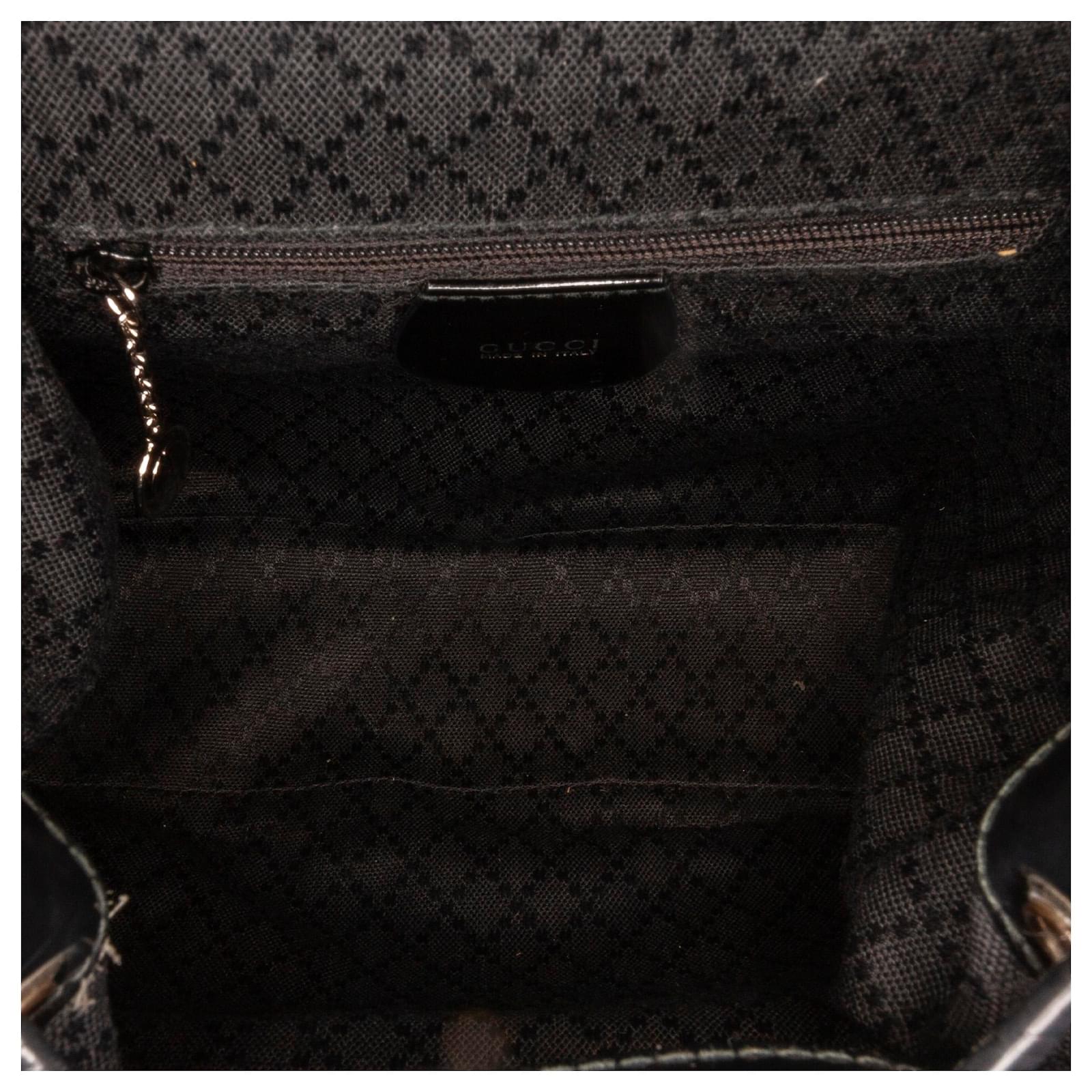 Gucci Black Mini Bamboo Backpack Nylon Cloth ref.940845 - Joli Closet