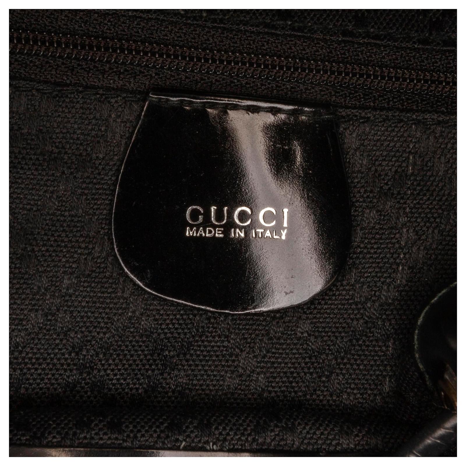Gucci Black Mini Bamboo Backpack Nylon Cloth ref.940845 - Joli Closet