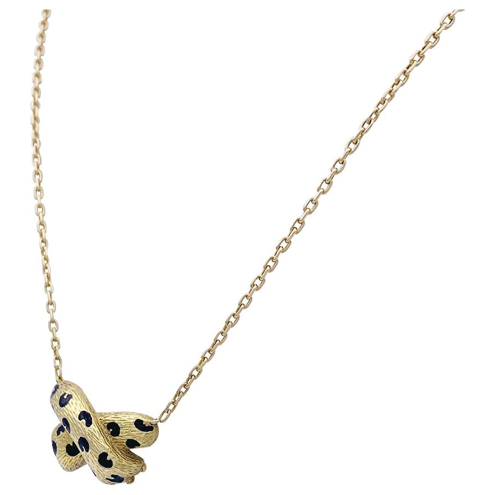 Fred Necklace, “Shadow Feline”, yellow gold, E-mail. Enamel ref.943882 ...