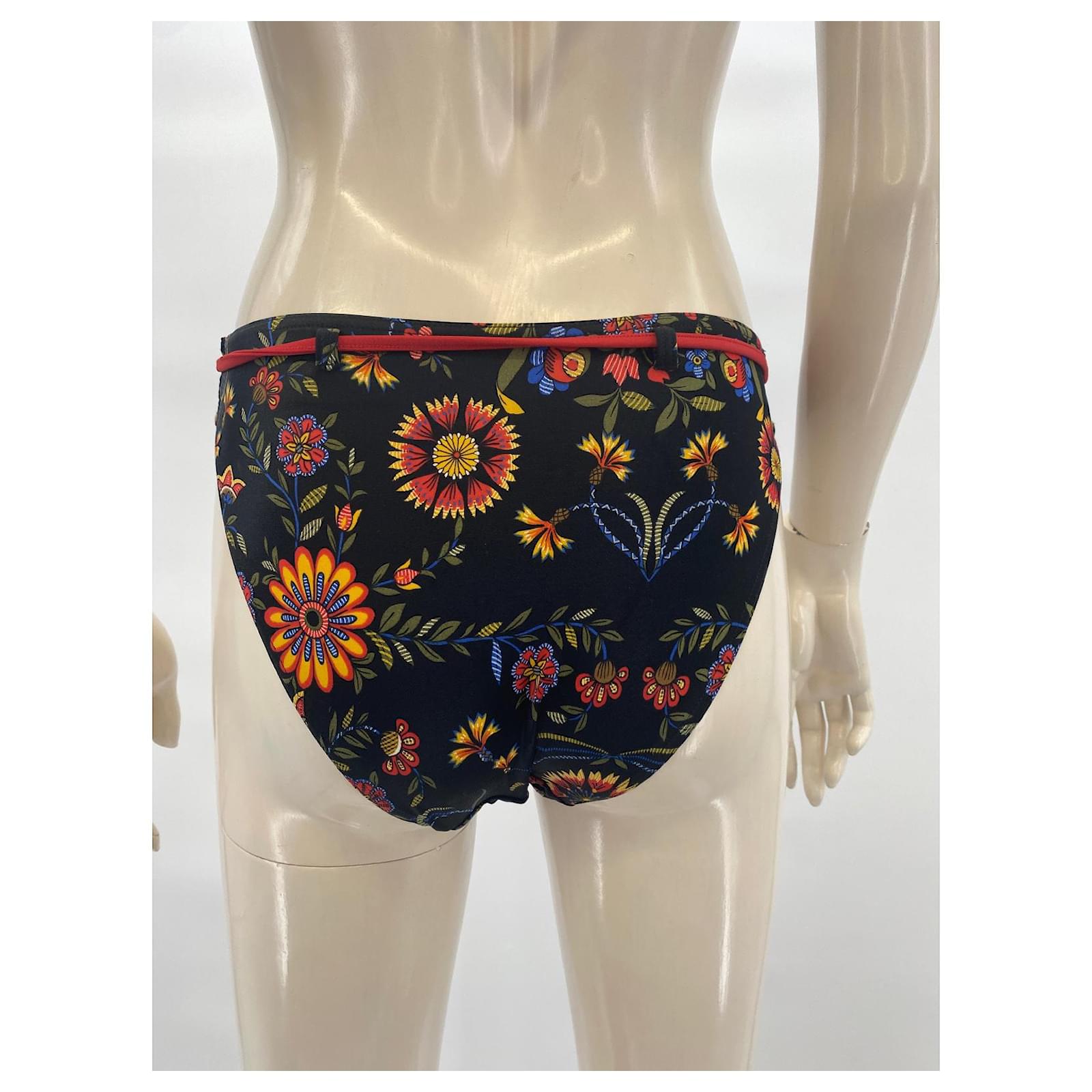 Bikini Christian Dior Russian Paisley Flowers Black Red Multiple colors ...