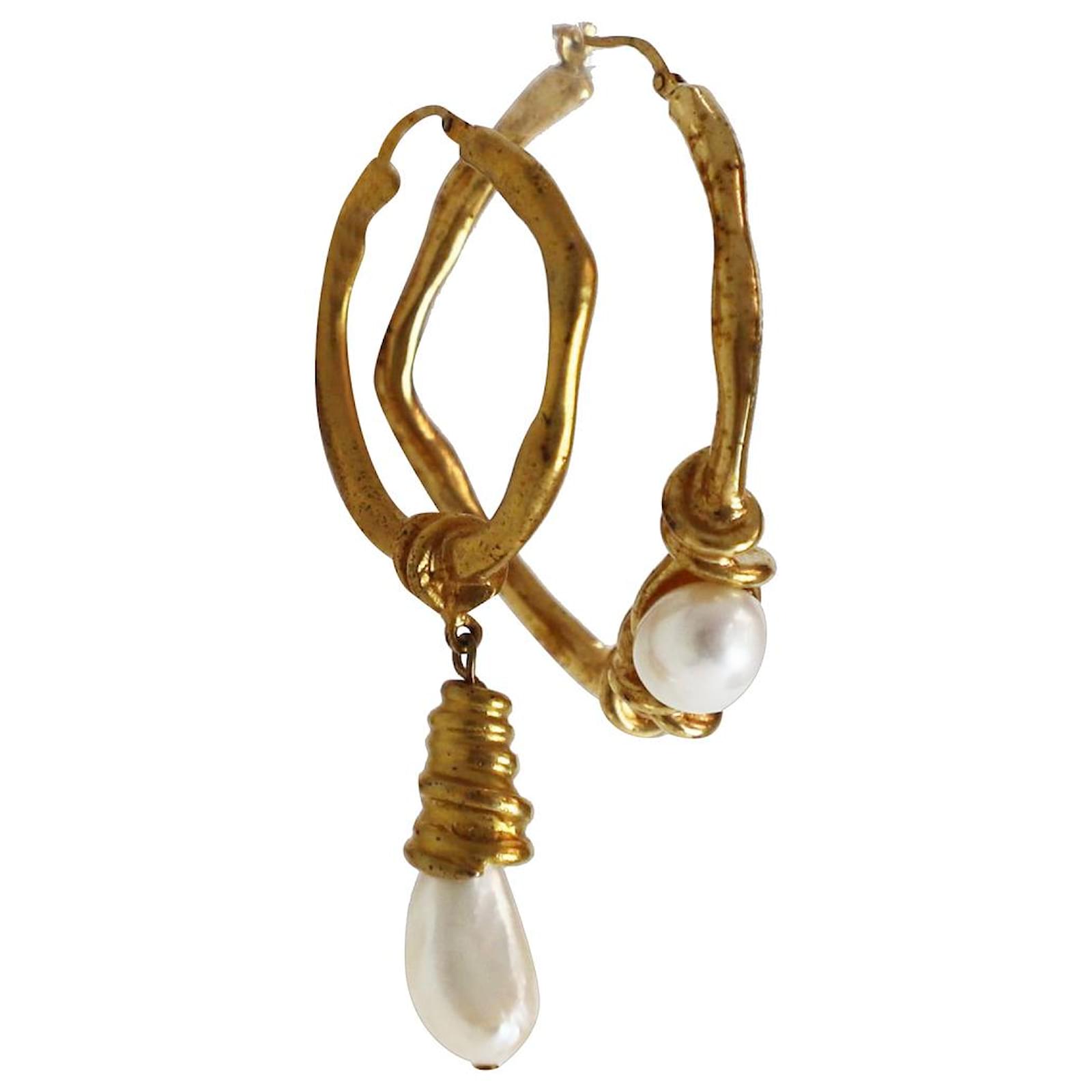 Acne Studios Pearl Earrings In Gold Metal Golden ref.946760 - Joli Closet
