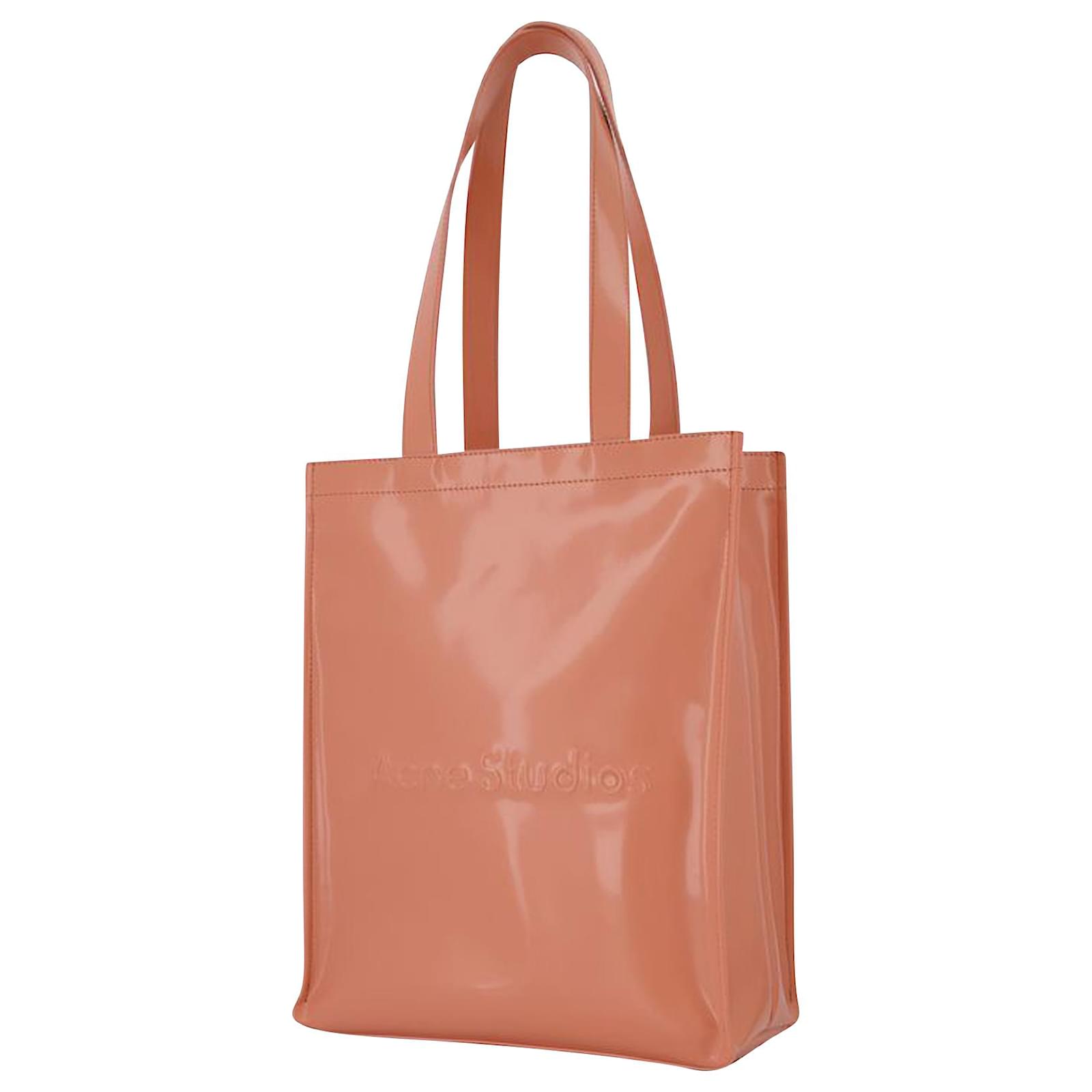 Logo Shopper Portrait Tote Bag - Acne Studios - Leather - Salmon Pink ...