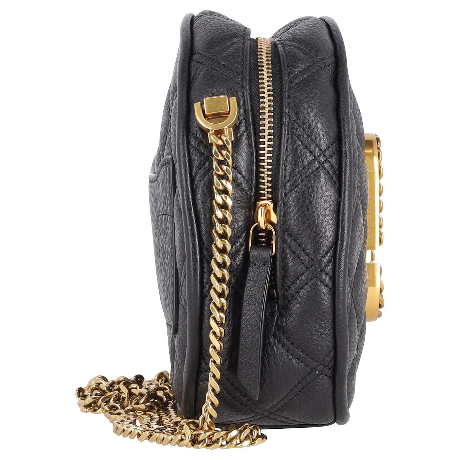 Marc Jacobs Status Quilted Round Crossbody Bag in Black Leather ref ...
