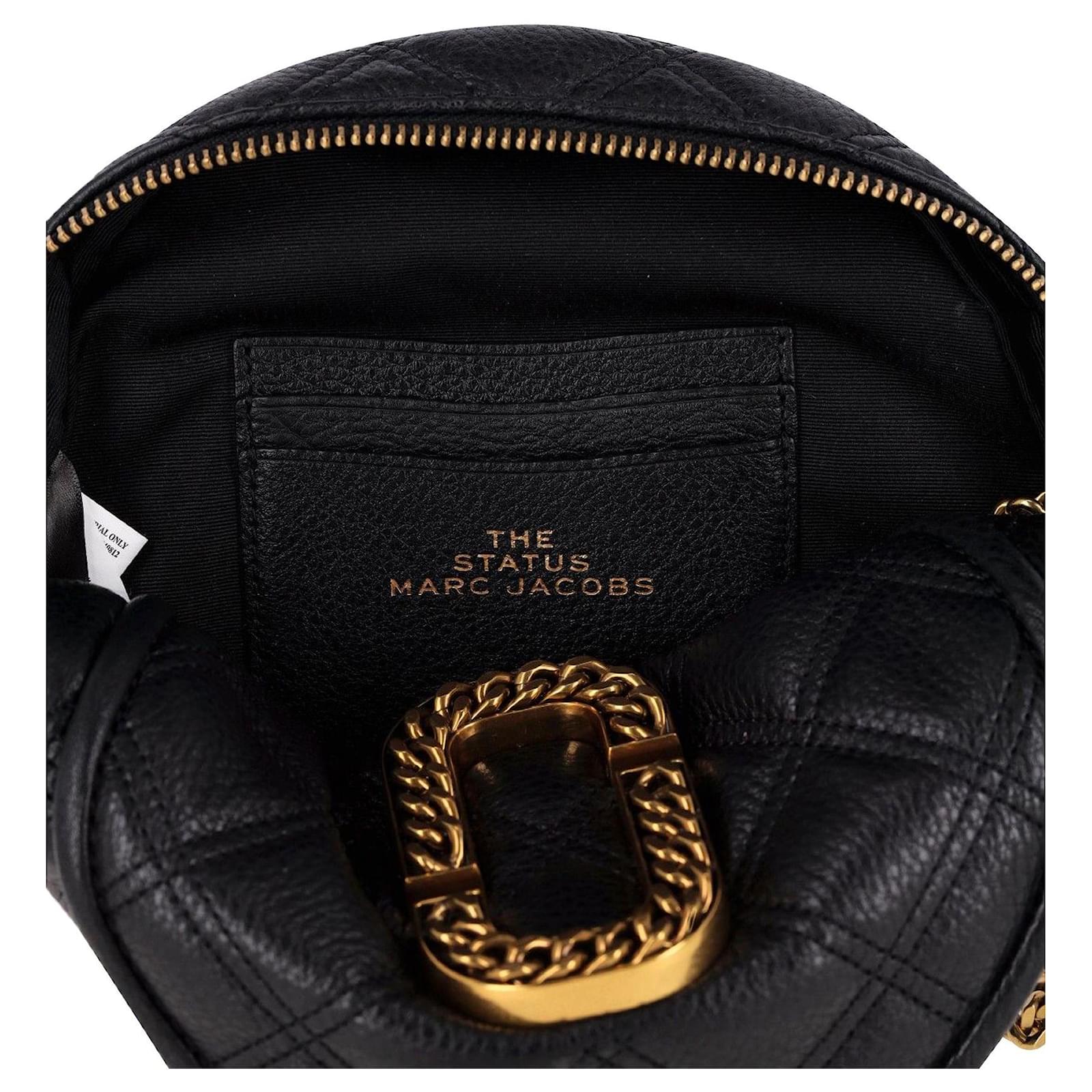 Marc Jacobs Status Quilted Round Crossbody Bag in Black Leather ref ...