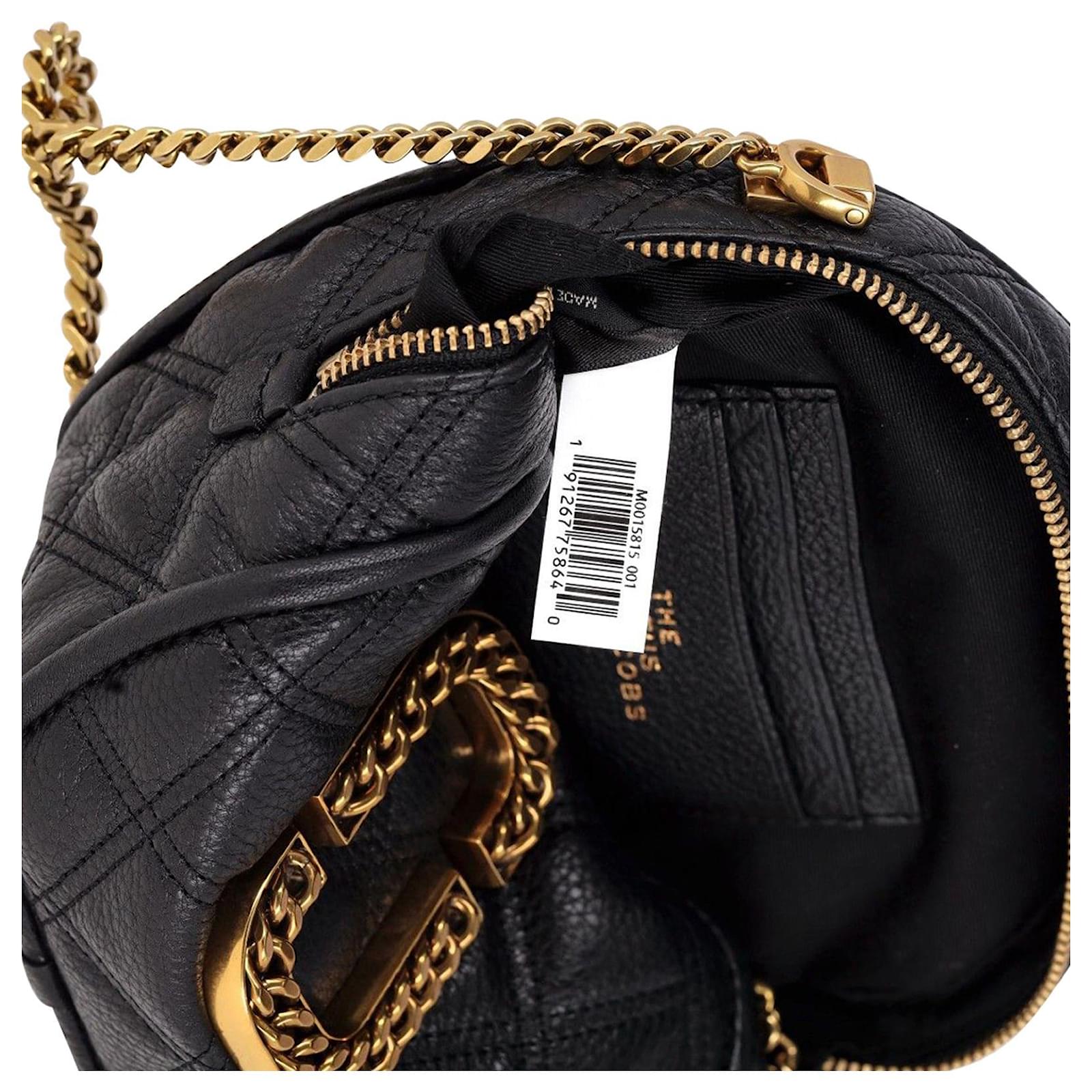 Marc Jacobs Status Quilted Round Crossbody Bag in Black Leather ref ...