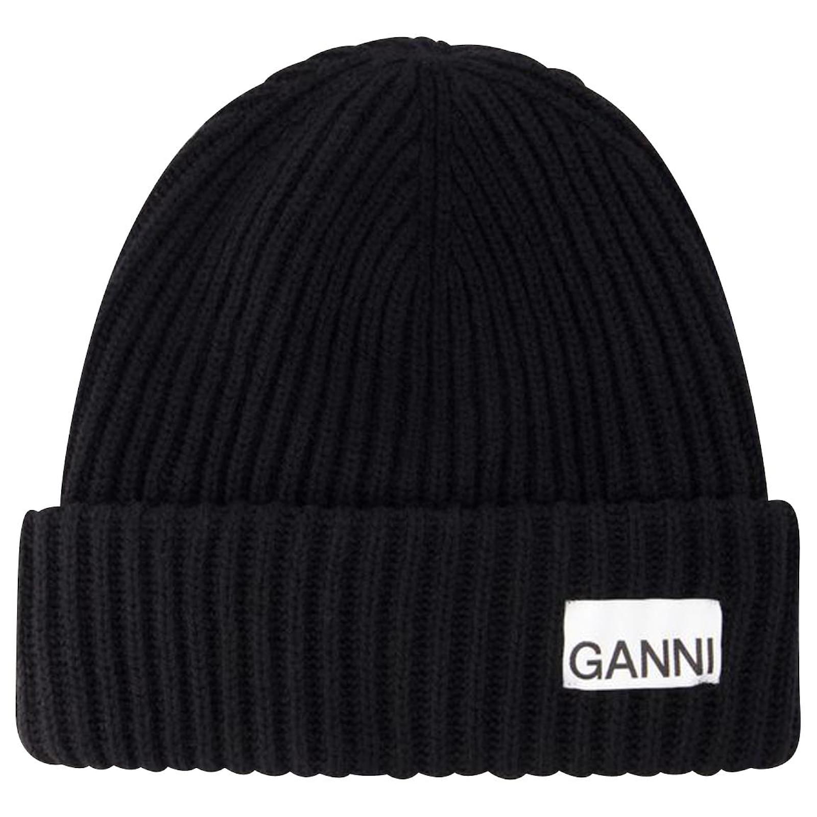 Beanie - Ganni - Wool - Black ref.947192 - Joli Closet